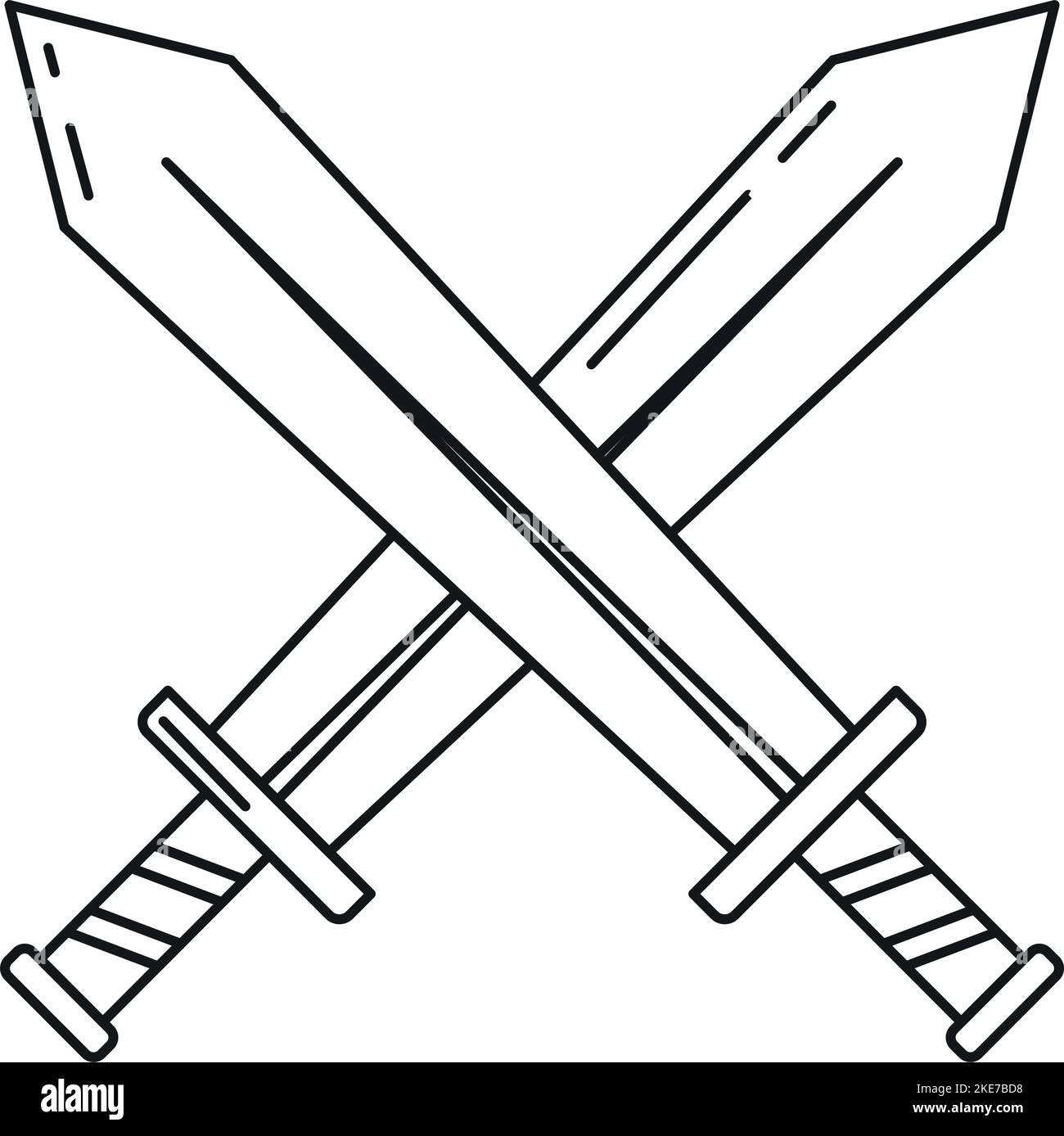 Pair of sword weapons medieval icon Vector Stock Vector Image & Art - Alamy