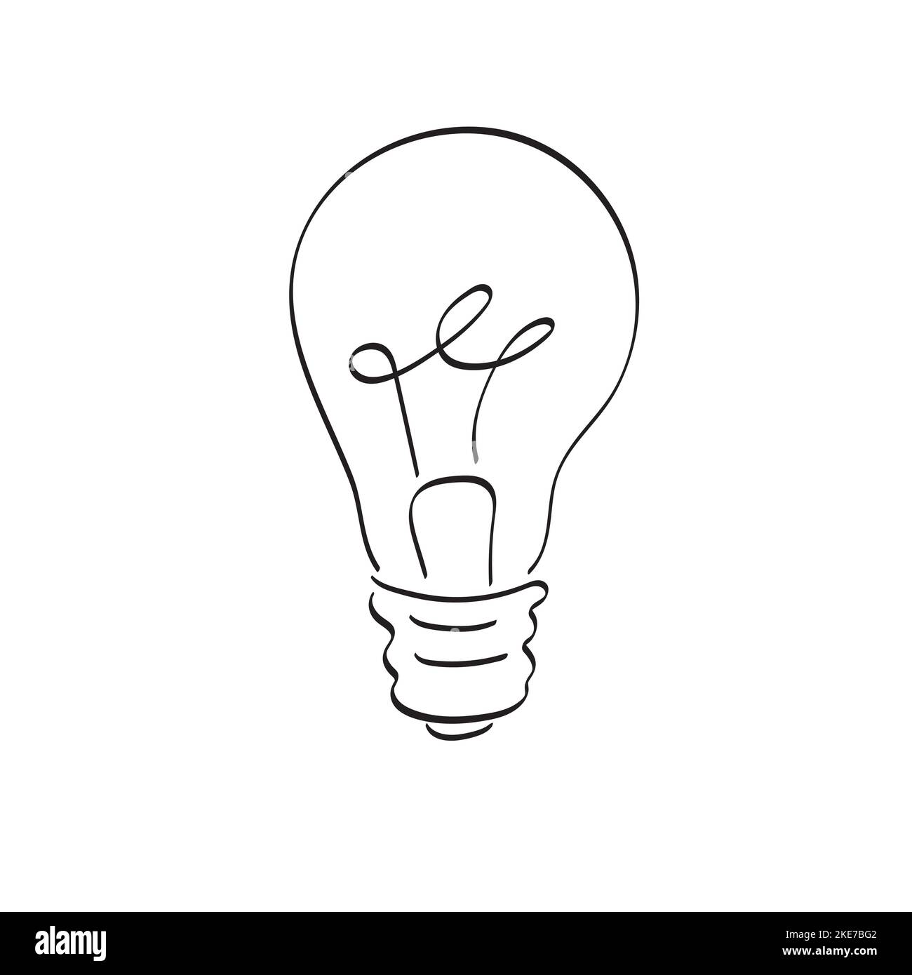 line art light bulb illustration vector hand drawn isolated on white ...