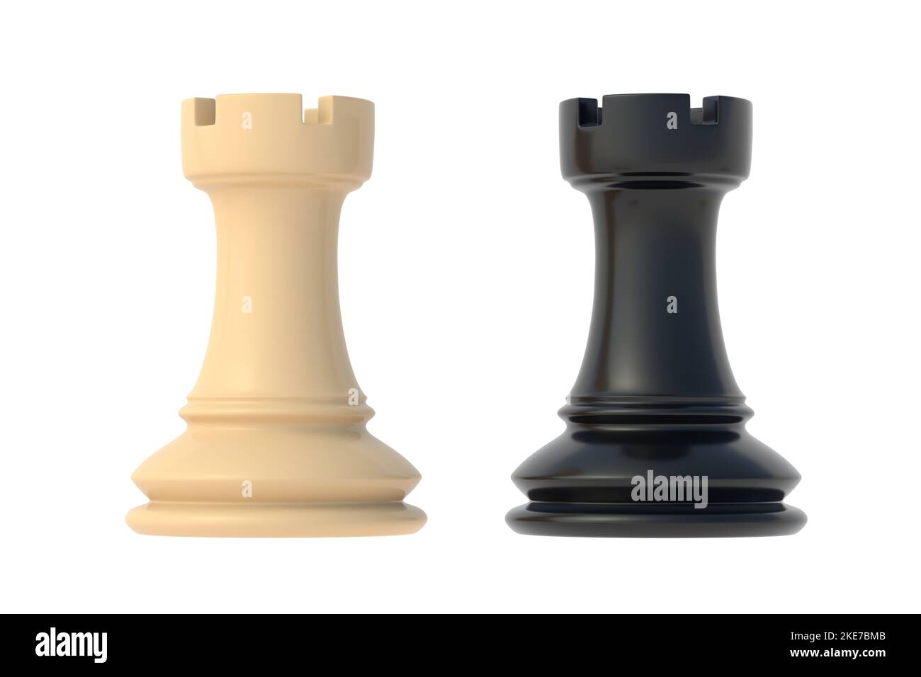 Chess figure rook isolated on white background. 3d render Stock Photo ...