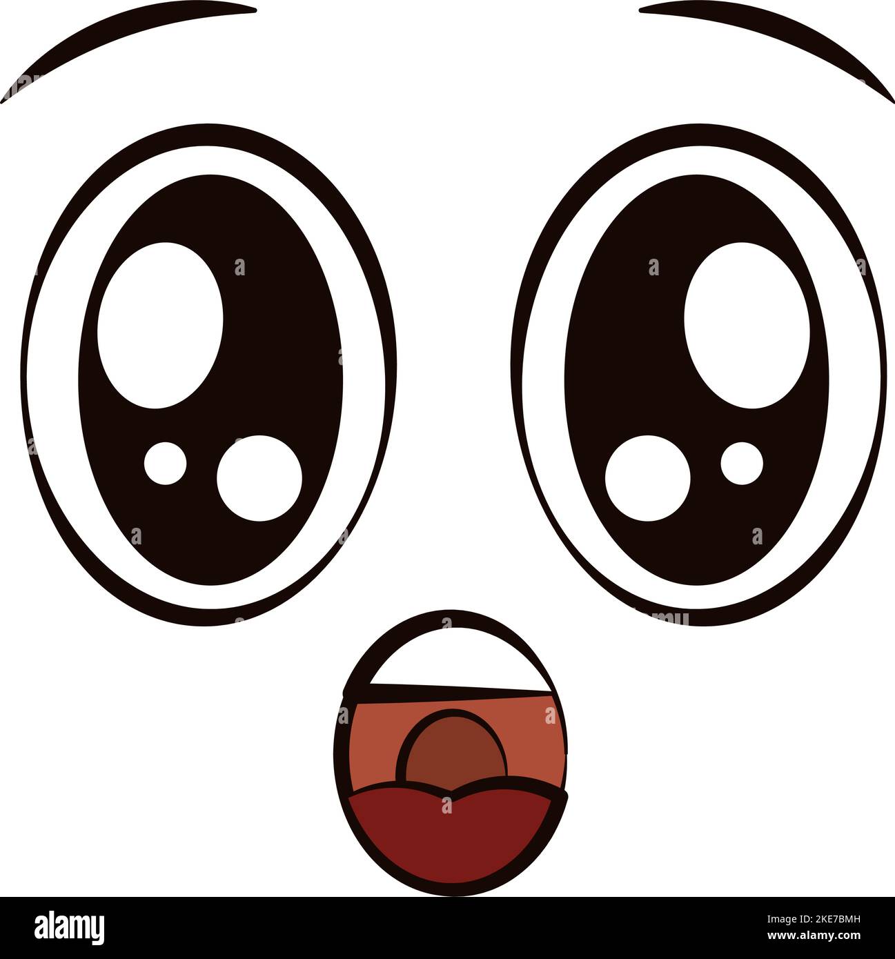 White flat surprised face avatar expression Vector Stock Vector Image ...