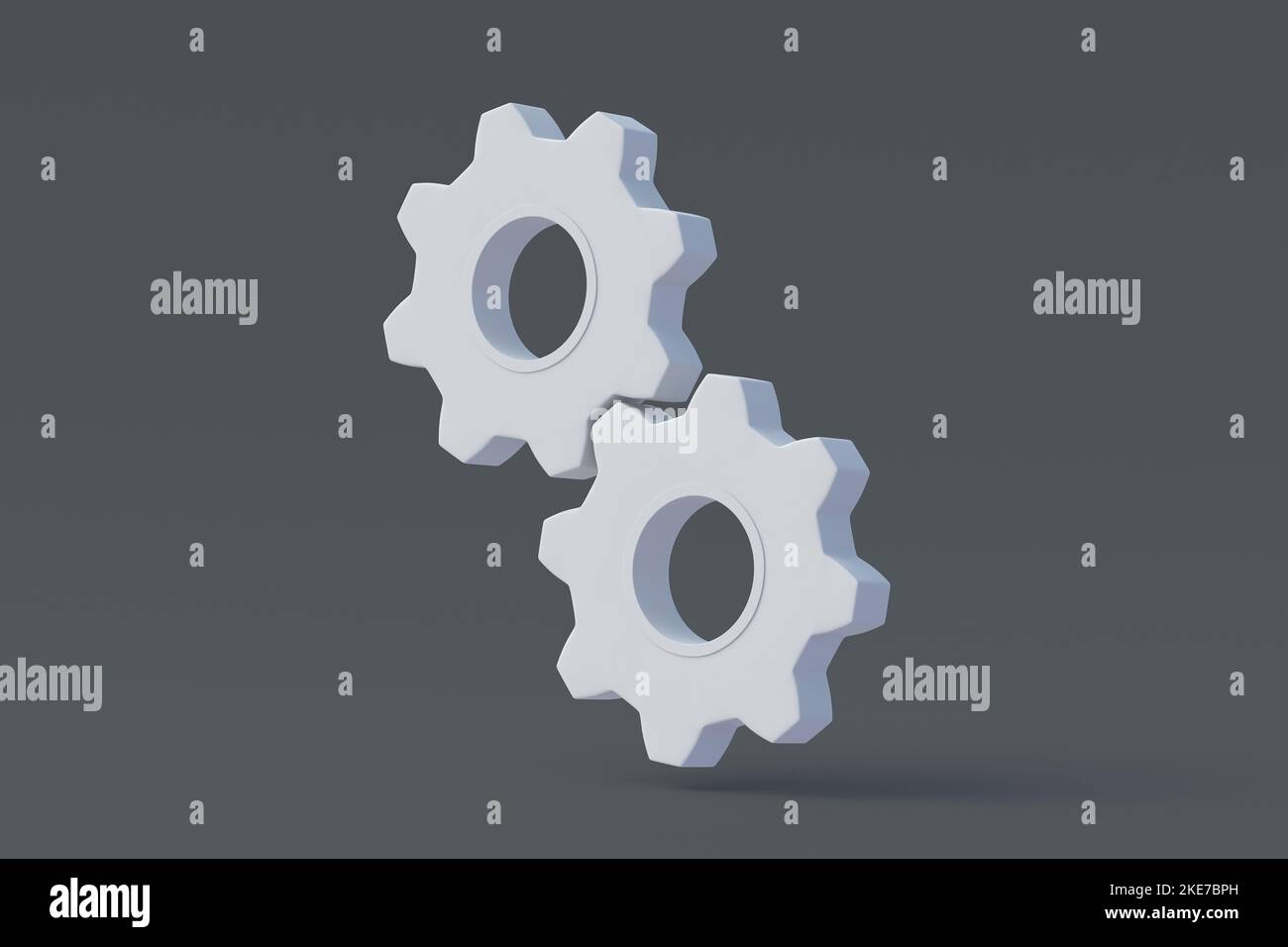 Pair of gears on black background. Engineering technology. Mechanism ...
