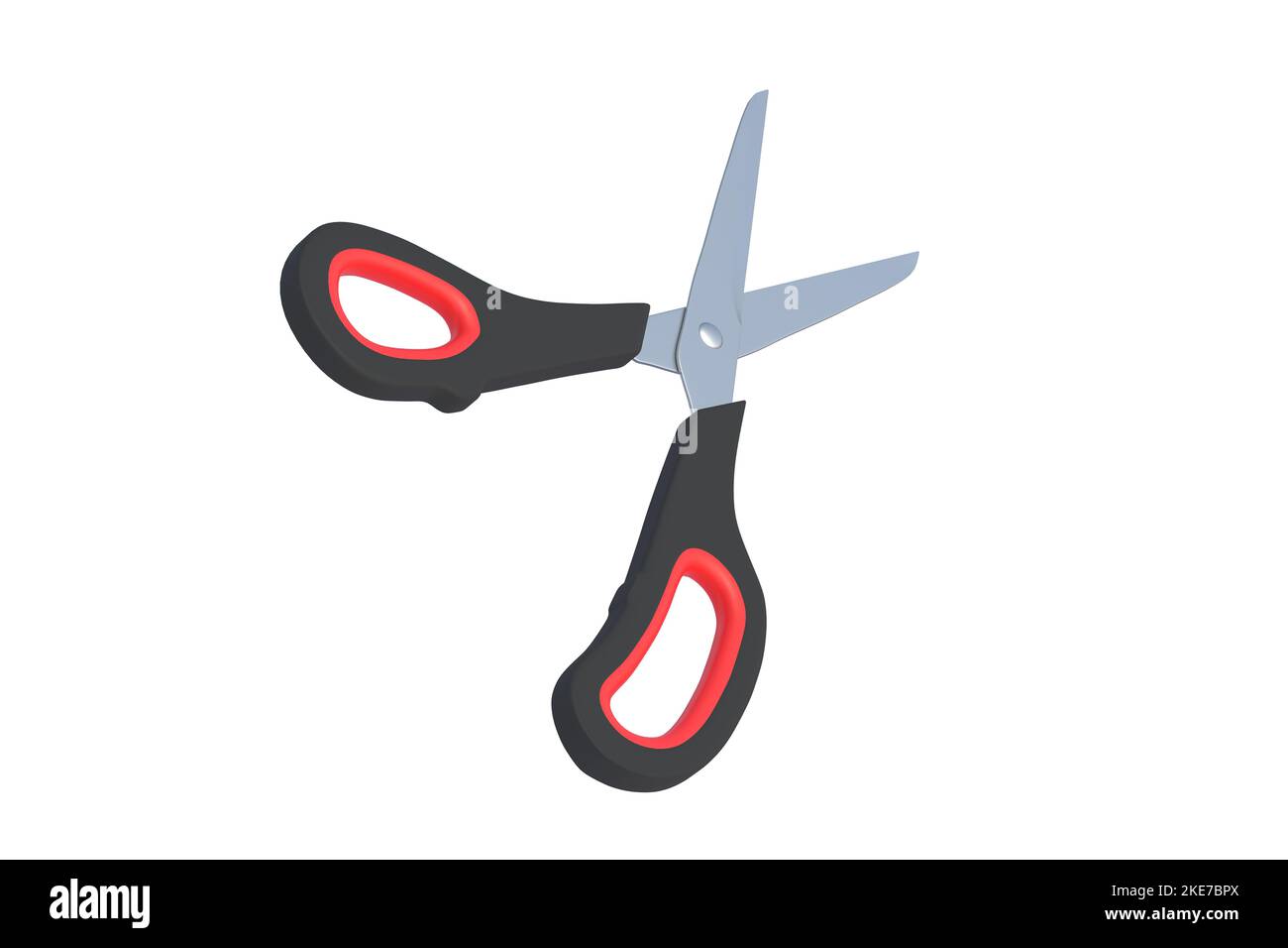 Opened scissors isolated on white background. 3d render Stock Photo - Alamy