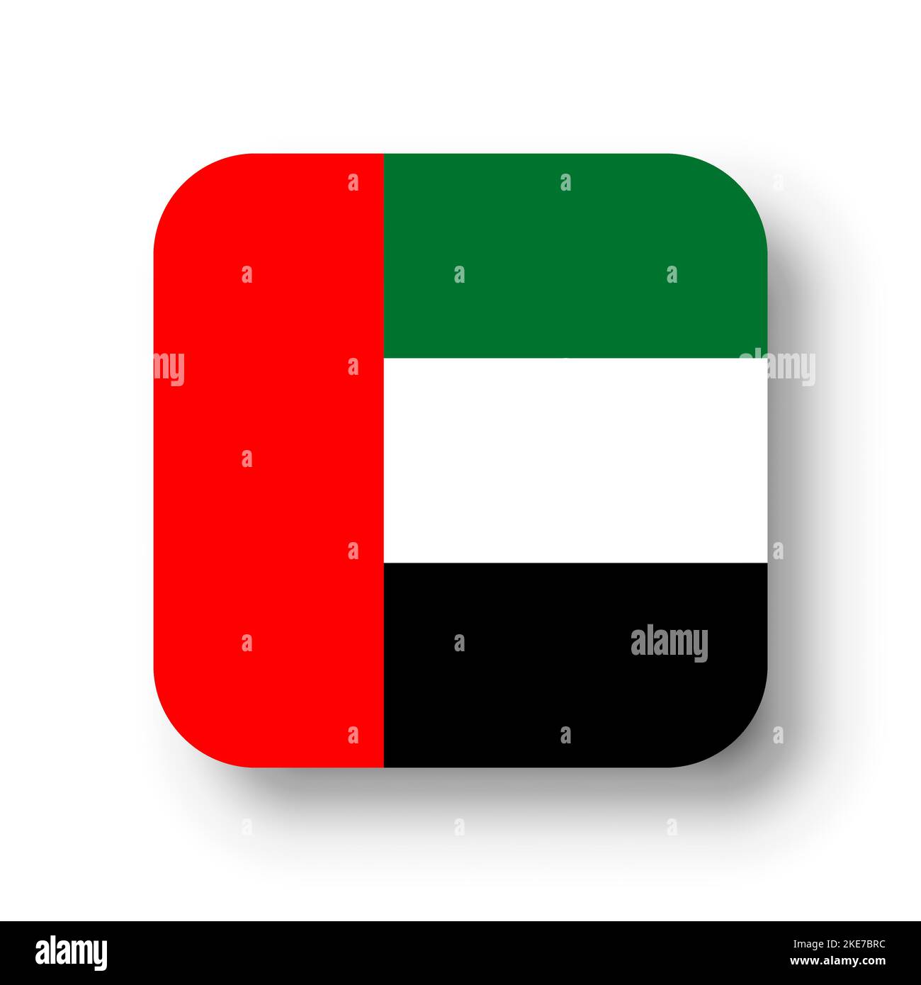 United Arab Emirates flag - flat vector square with rounded corners and ...