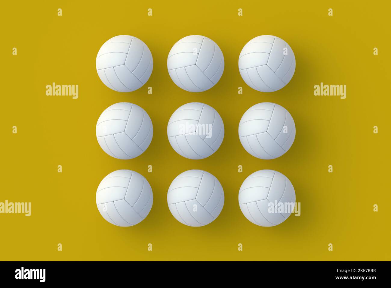 Volleyball balls in form of square on orange background. Sports ...