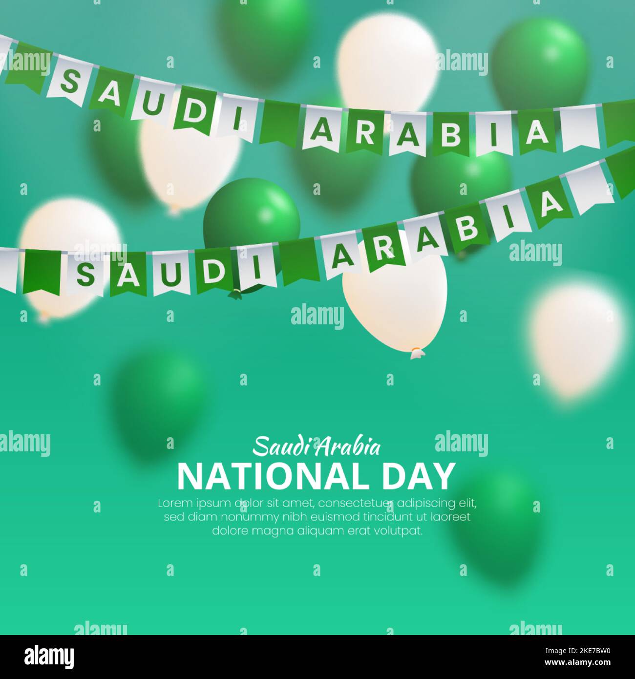 Saudi Arabia National Day Social Media Banner Template Stock Vector ...