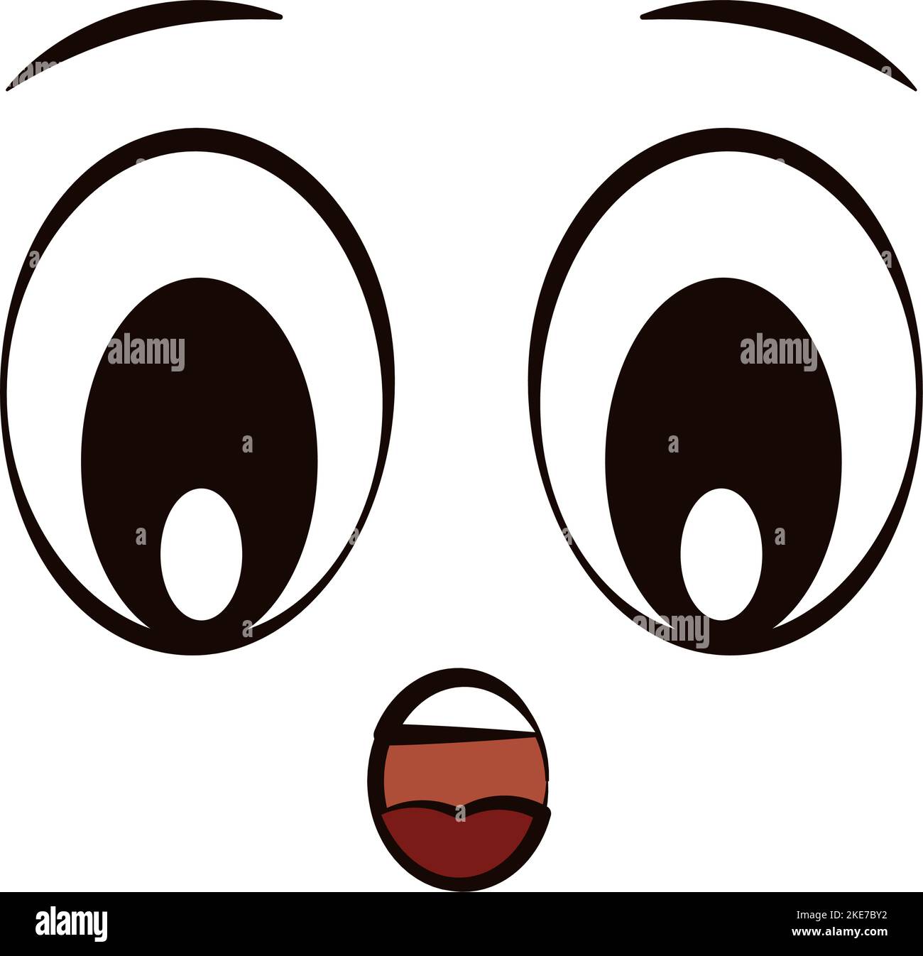 White flat surprised face avatar expression Vector Stock Vector Image ...