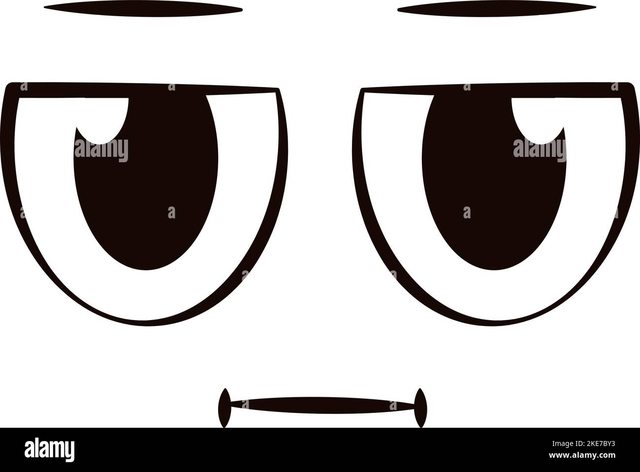 White flat serious face expression avatar Vector Stock Vector Image ...