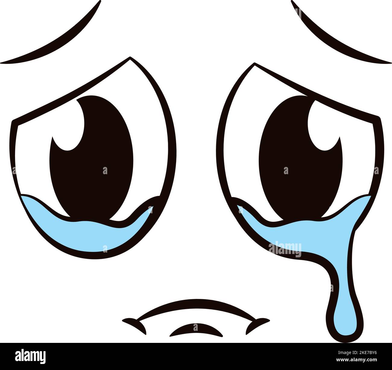White flat crying face expression avatar Vector Stock Vector Image ...