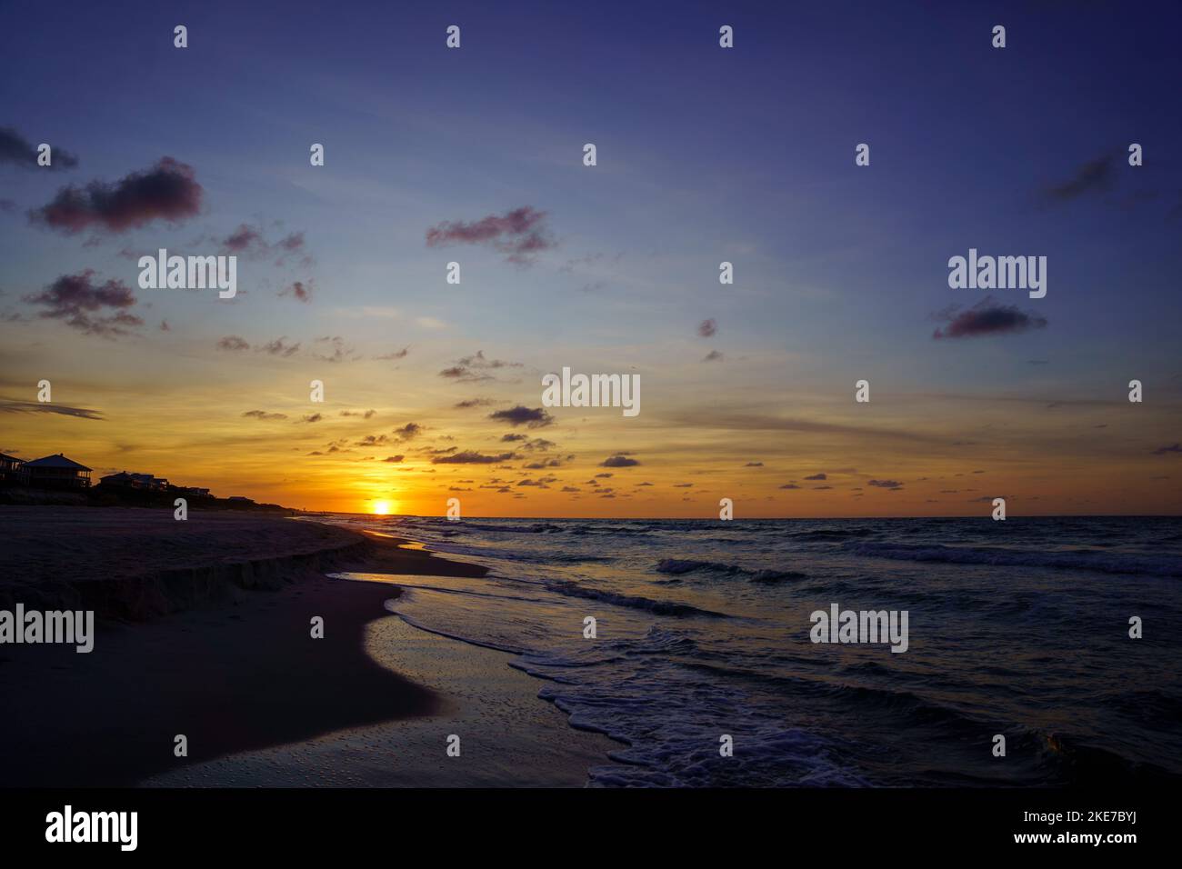 The beautiful sunset in the Saint George Island, Florida Stock Photo ...