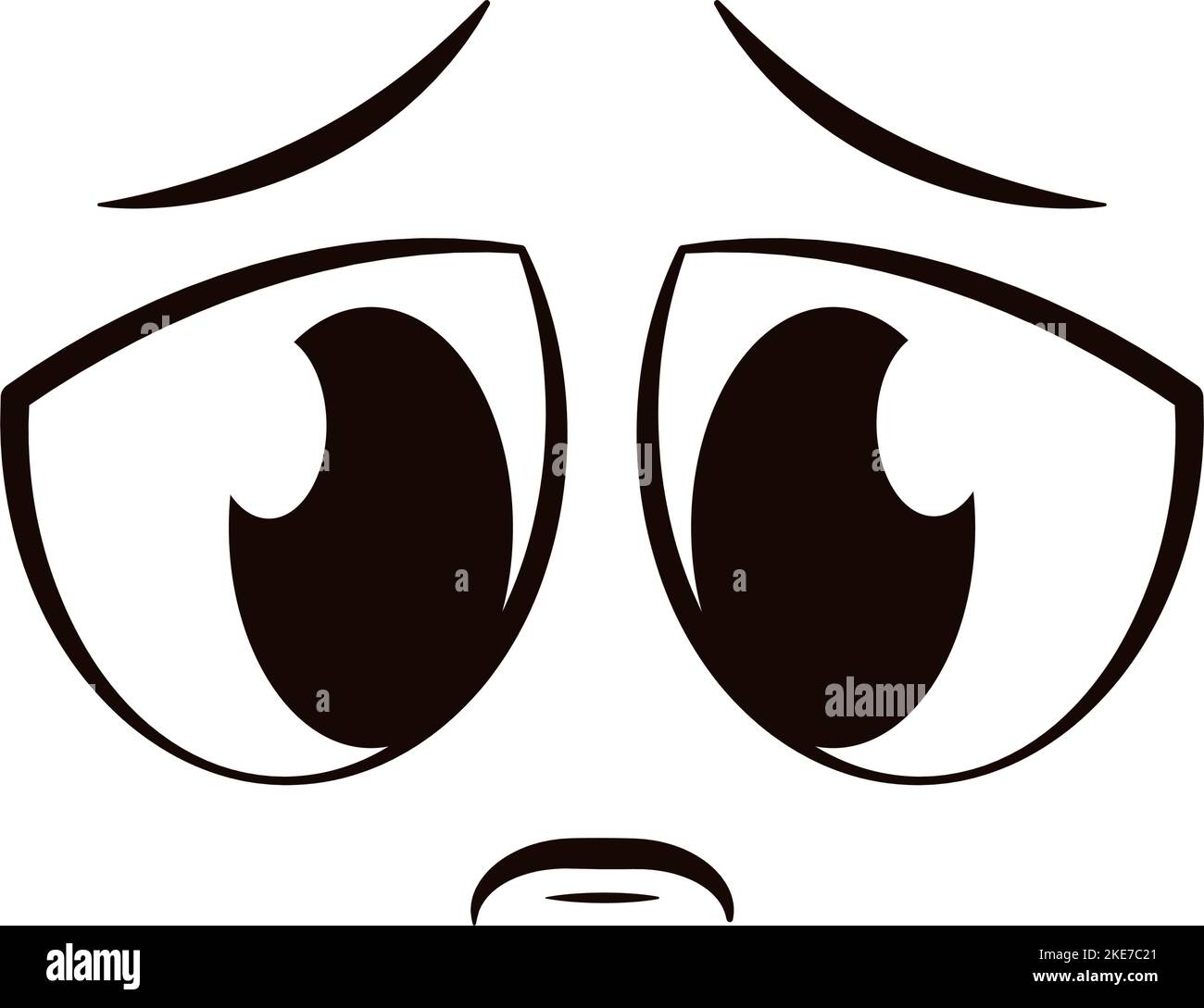 White flat sad face expression avatar Vector Stock Vector Image & Art ...