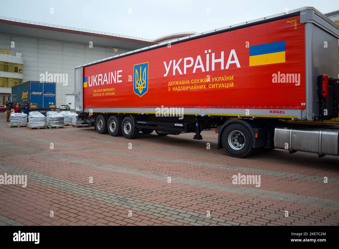 KYIV, UKRAINE - NOVEMBER 10, 2022 - A truck is pictured during a ...