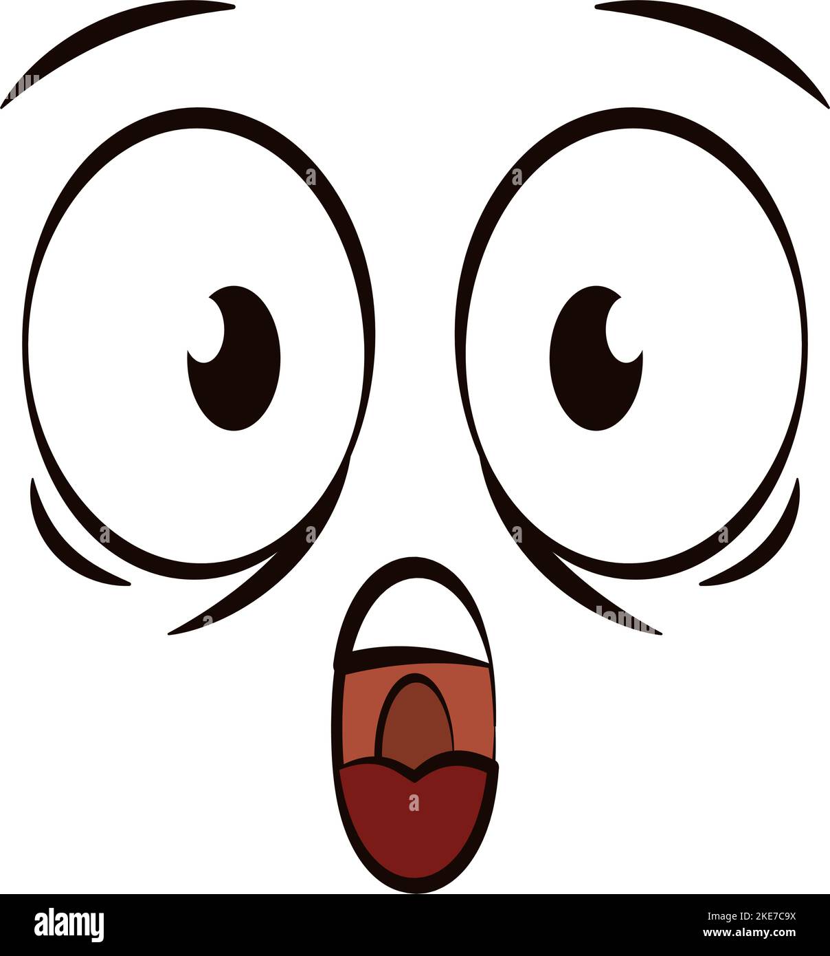 White flat surprised face avatar expression Vector Stock Vector Image ...