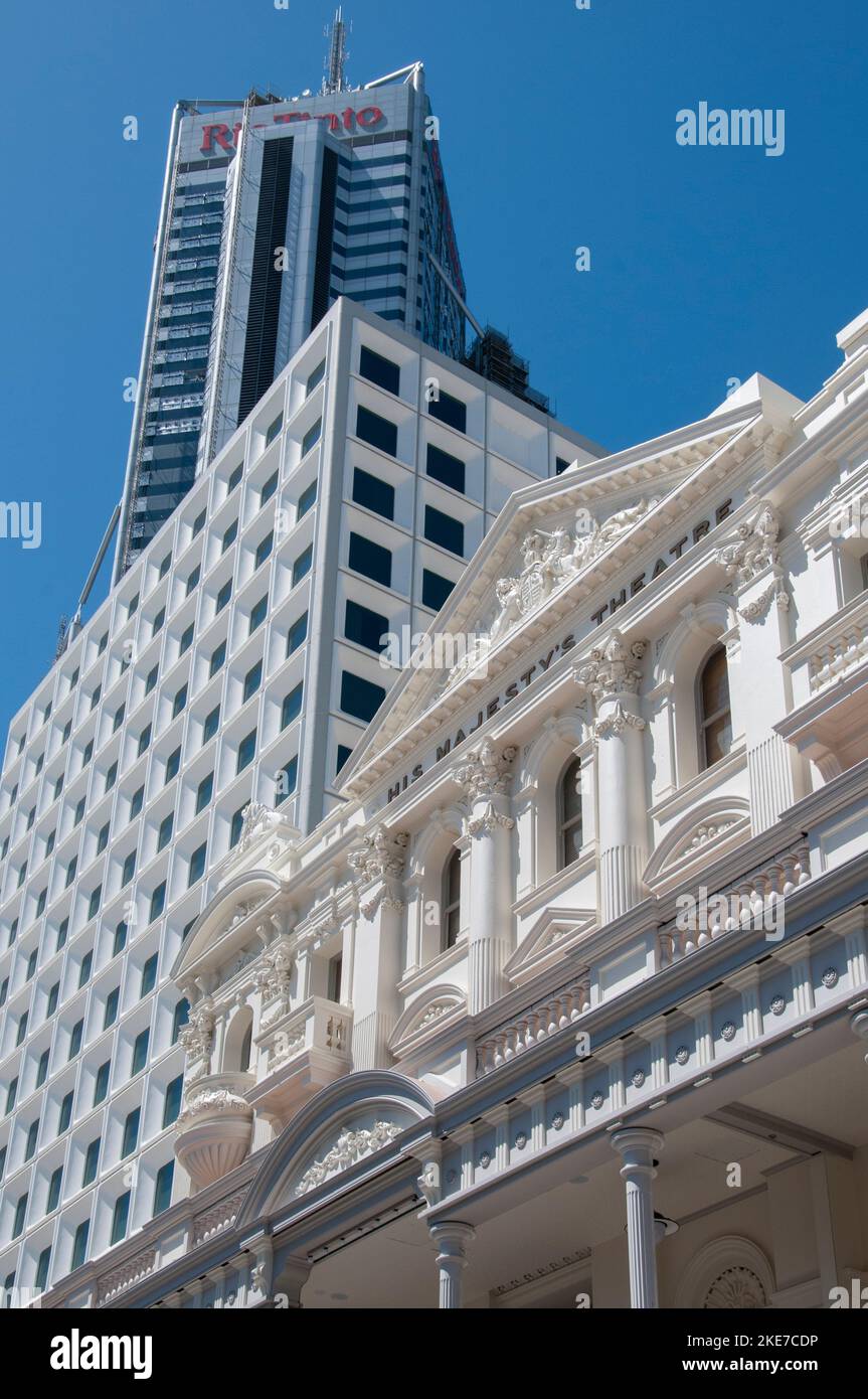 Modern orporate offices of mining giant Rio Tinto Ltd tower above the ...