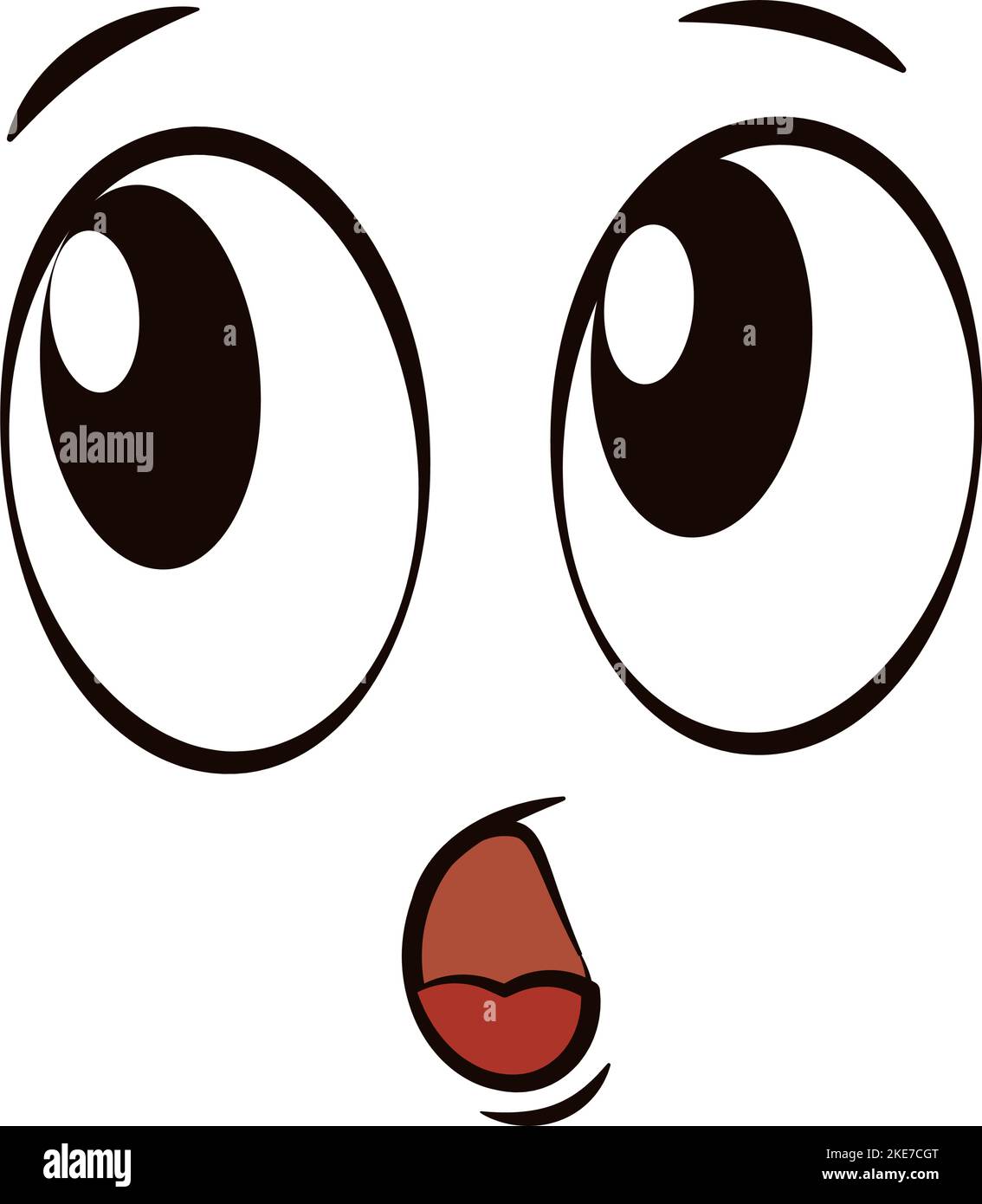 White flat surprised face avatar expression Vector Stock Vector Image ...