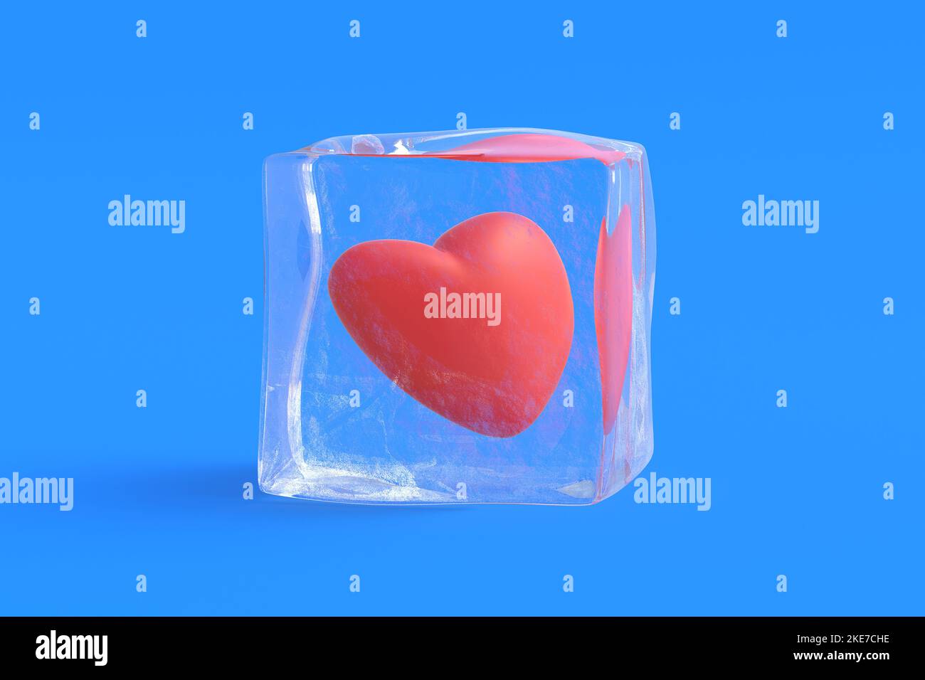 Heart in ice cube. 3d illustration Stock Photo - Alamy