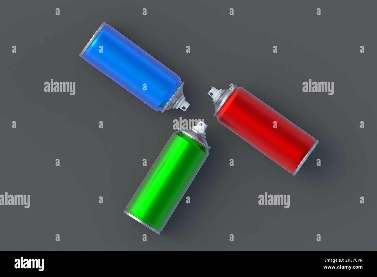 Metallic cans of spray paint. Hairspray or lacquer. Disinfectant ...