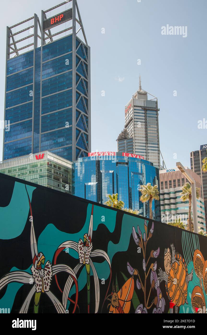 Hoarding partially masks high-rise construction activity in the CBD of ...