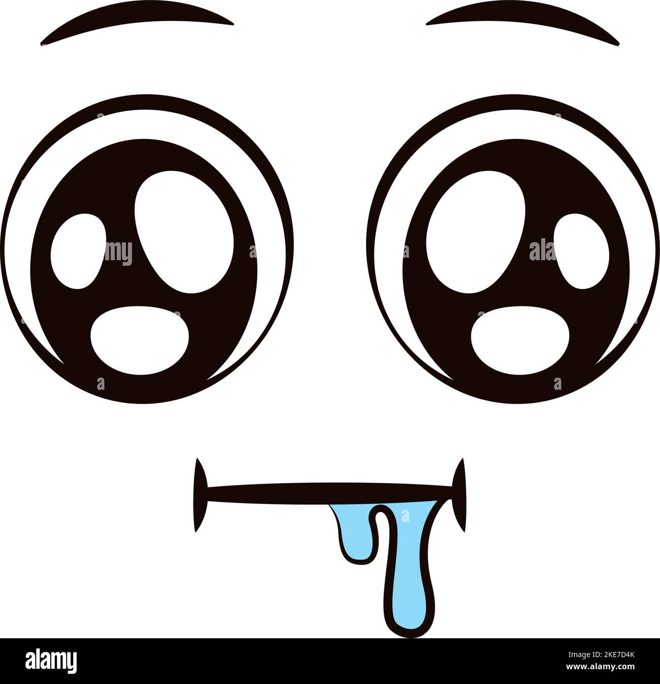 White flat hungry face expression avatar Vector Stock Vector Image ...