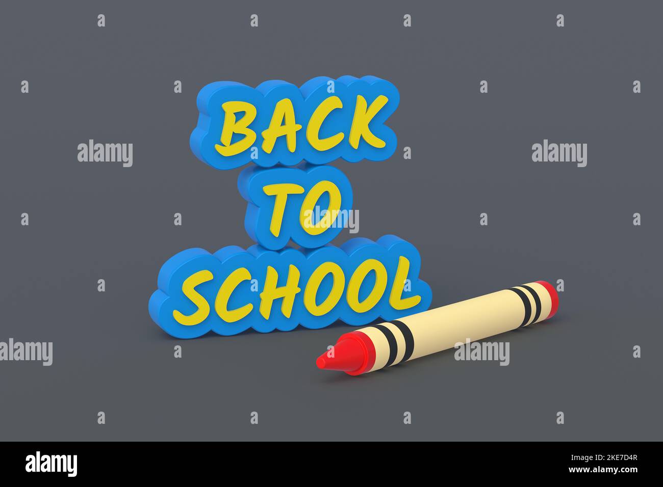 Word back to school near colorful crayon, wax pencil. Education concept ...