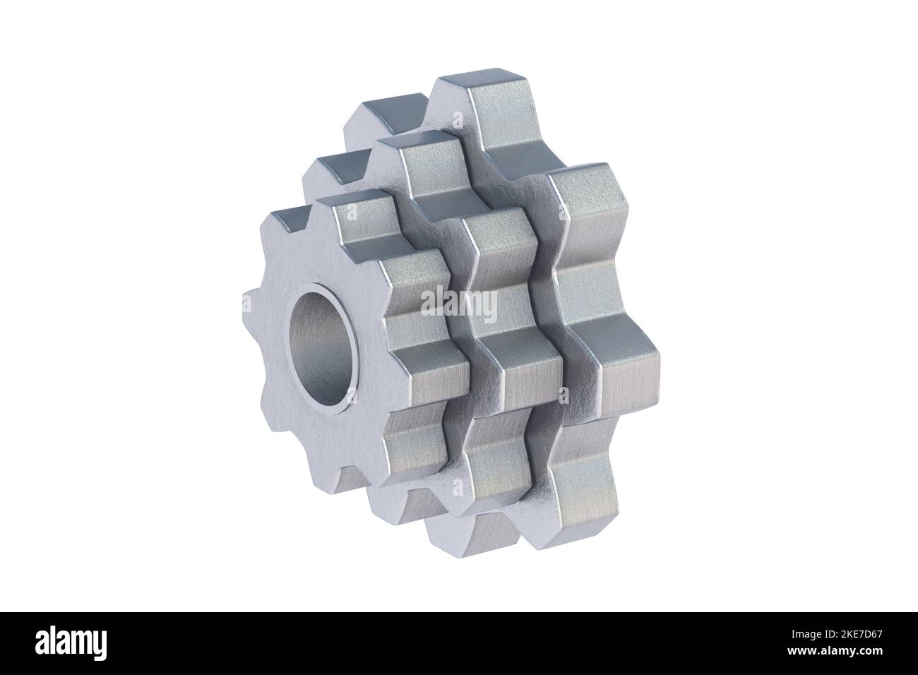Cogwheels isolated on white background. 3d render Stock Photo - Alamy