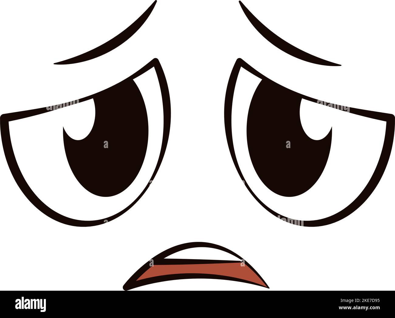 White flat sad face expression avatar Vector Stock Vector Image & Art ...