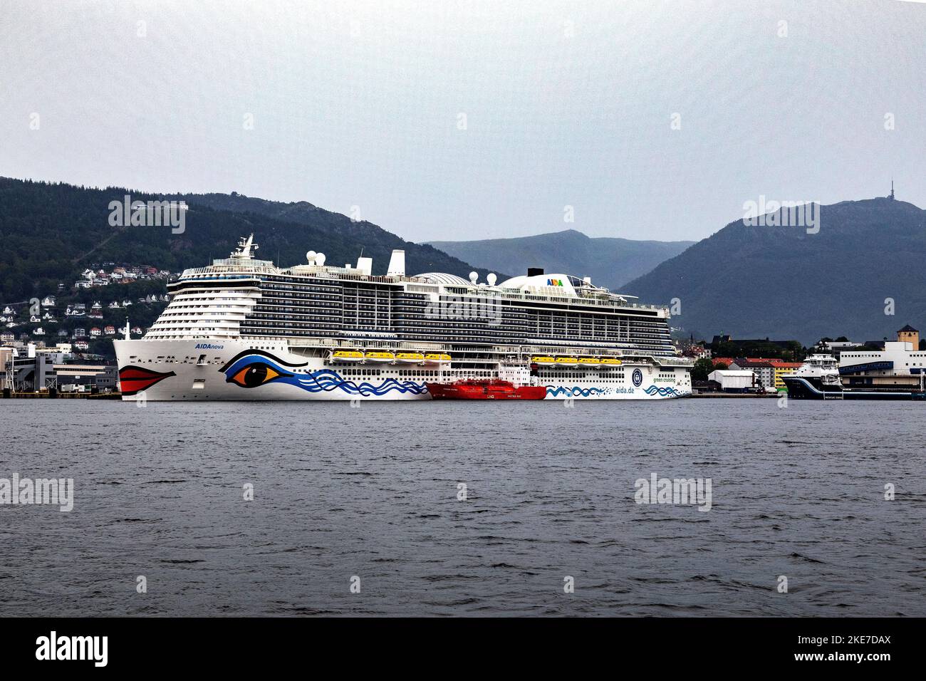 Cruise ship Sky AIDAnova at Jekteviken terminal in port of Bergen ...
