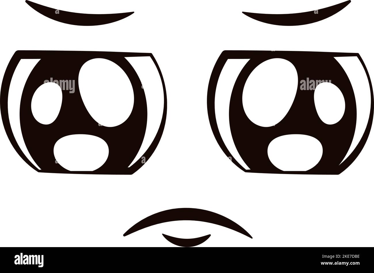 White flat serious face expression avatar Vector Stock Vector Image ...