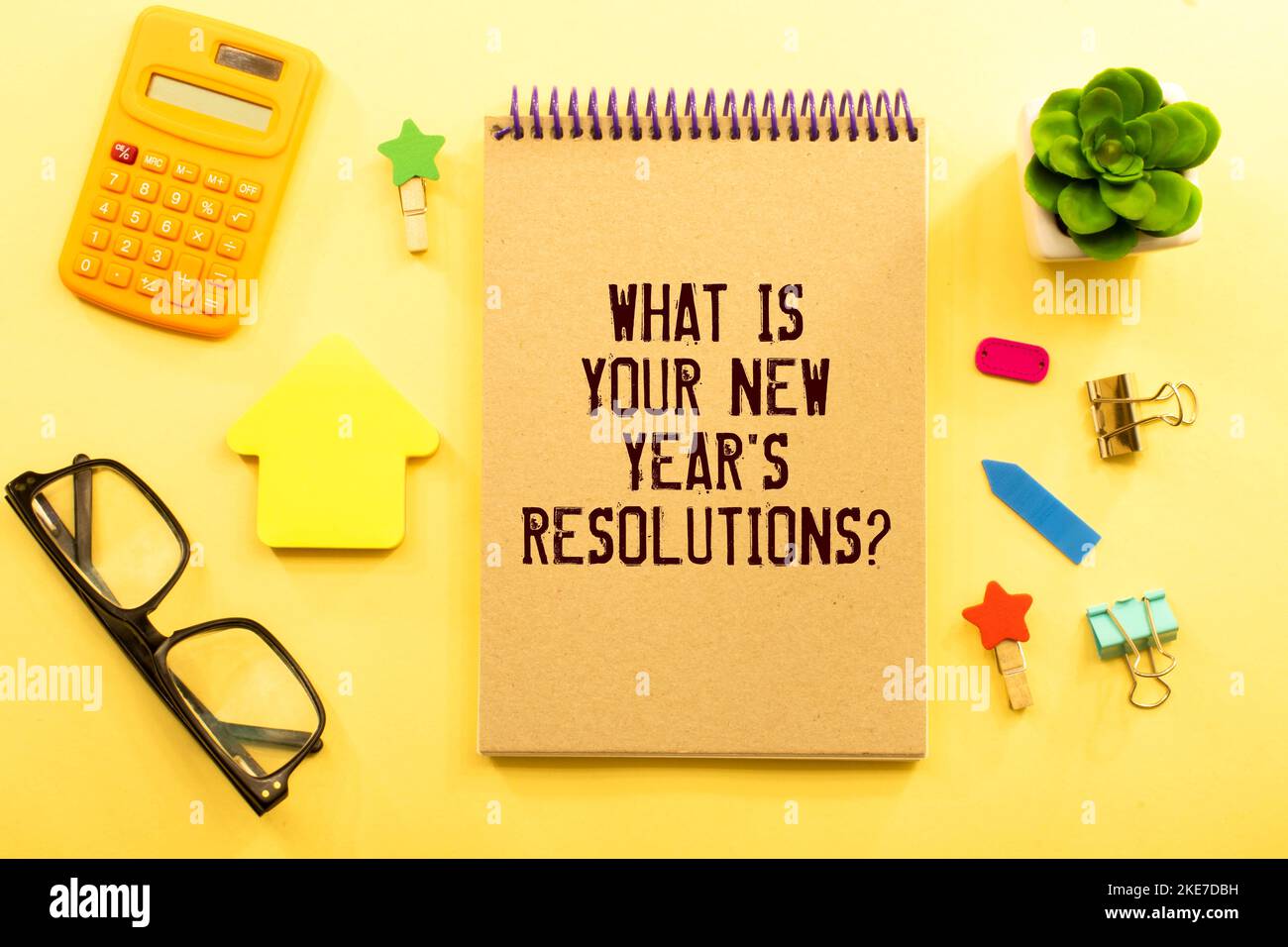 Top View Of Office Desk and Notepad With Text - What is Your New Year's ...