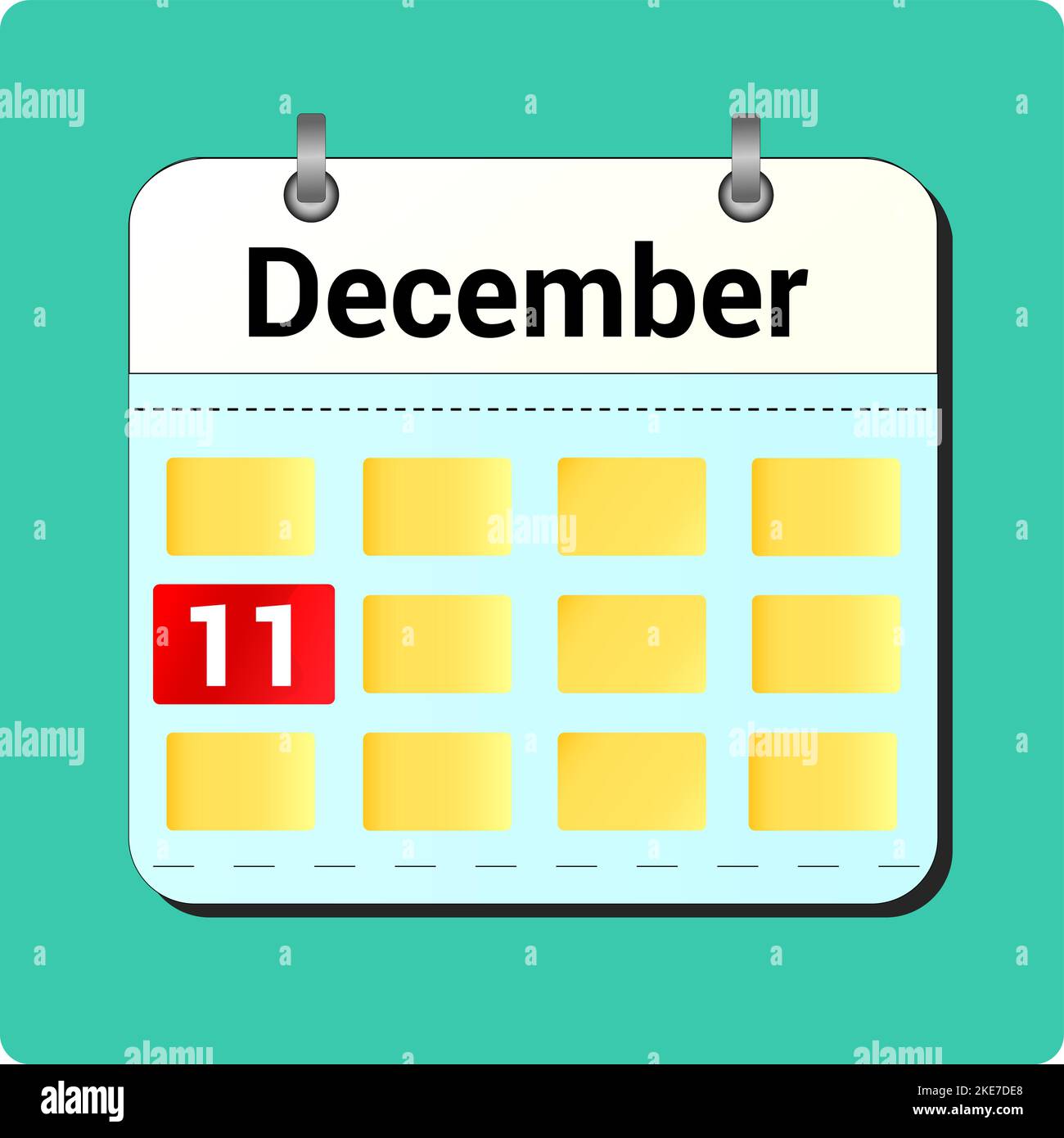 calendar vector drawing, date December 11 on the page Stock Vector ...