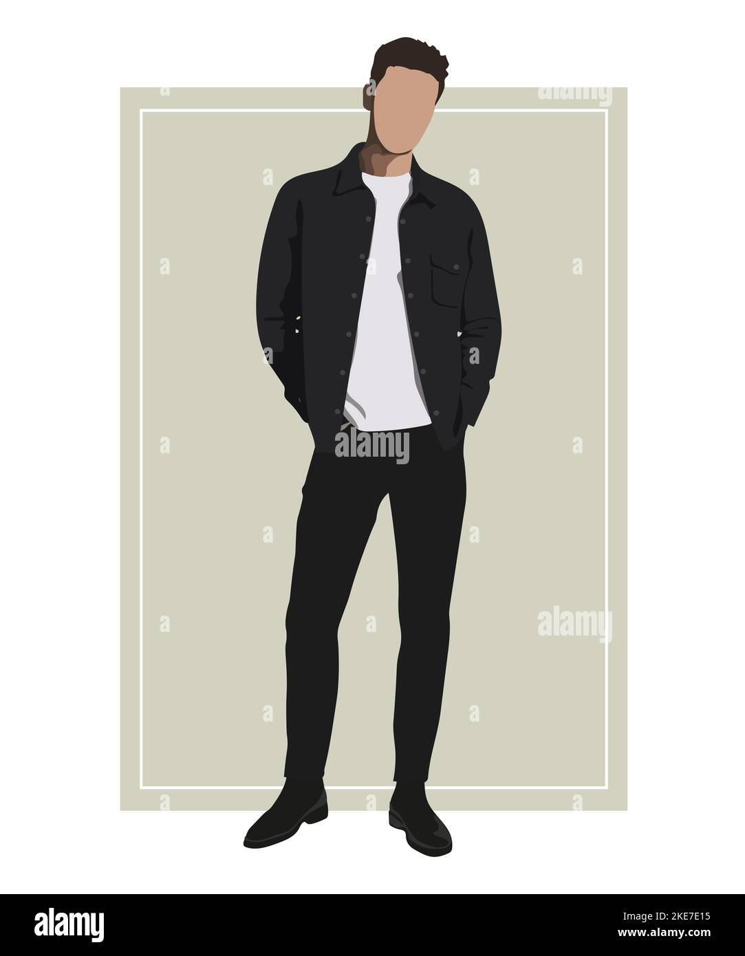 Stylish man. Cartoon male characters. Men in fashion clothes. Flat ...