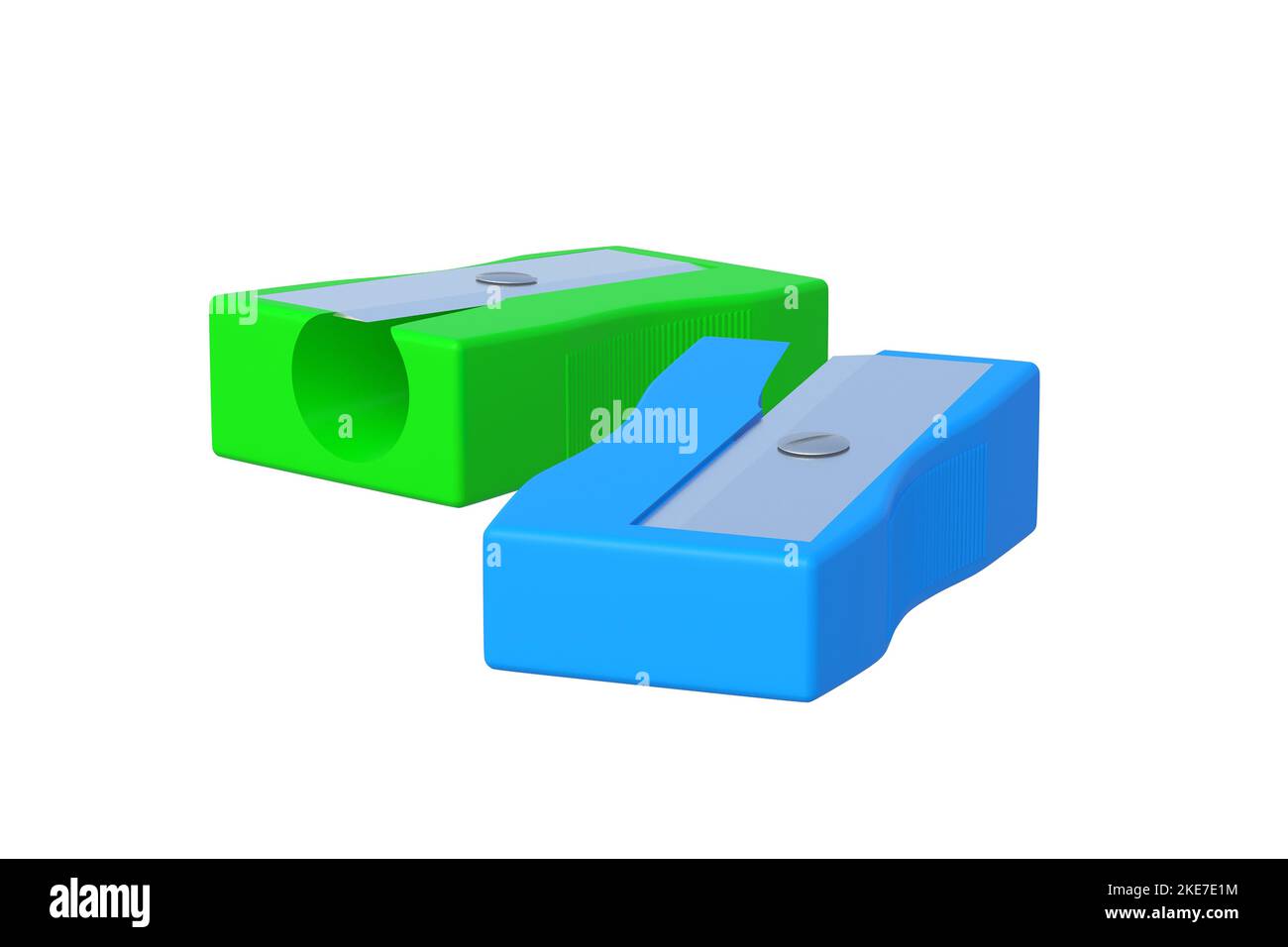 Pencil sharpeners isolated on white background. 3d render Stock Photo ...