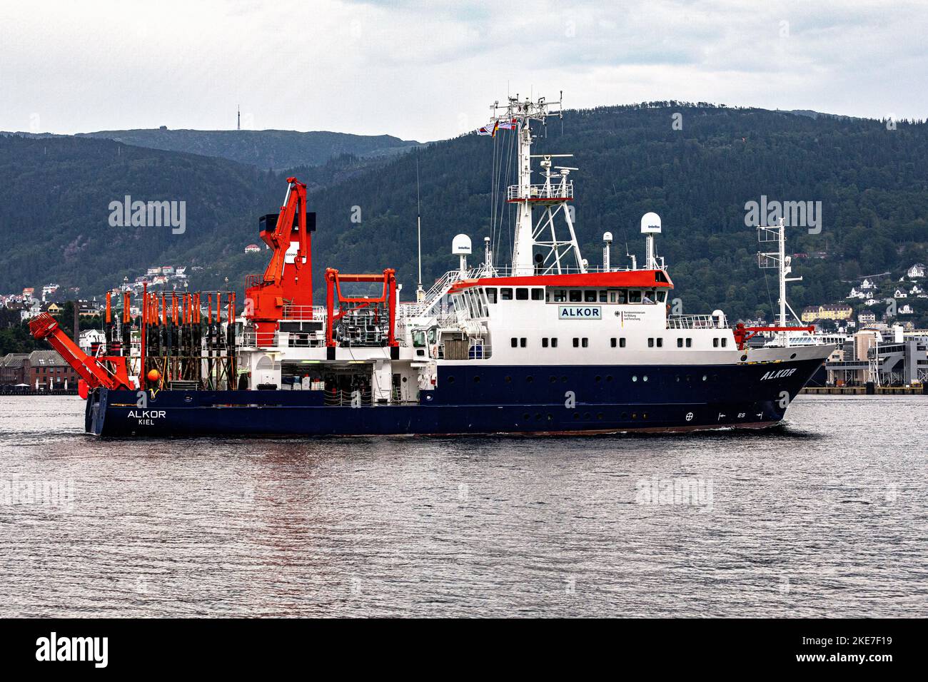 Research and seismic vessel Alkor at Byfjorden, arriving in the port of ...