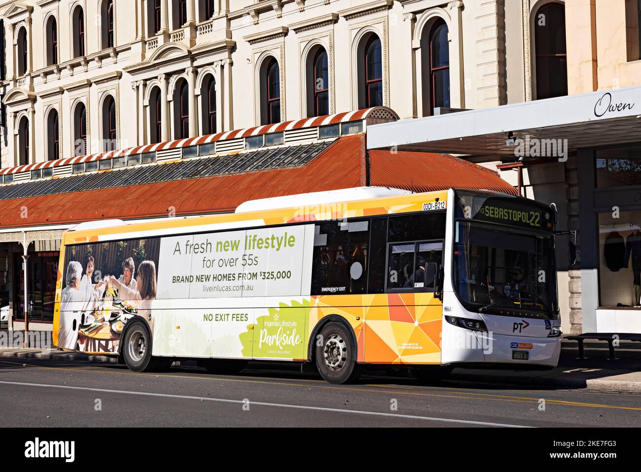 Ballarat Australia / A Ballarat public transport bus parked outside the ...