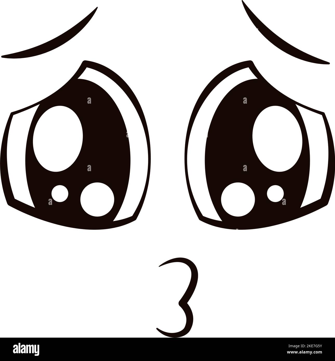 White flat kissing face expression avatar Vector Stock Vector Image ...