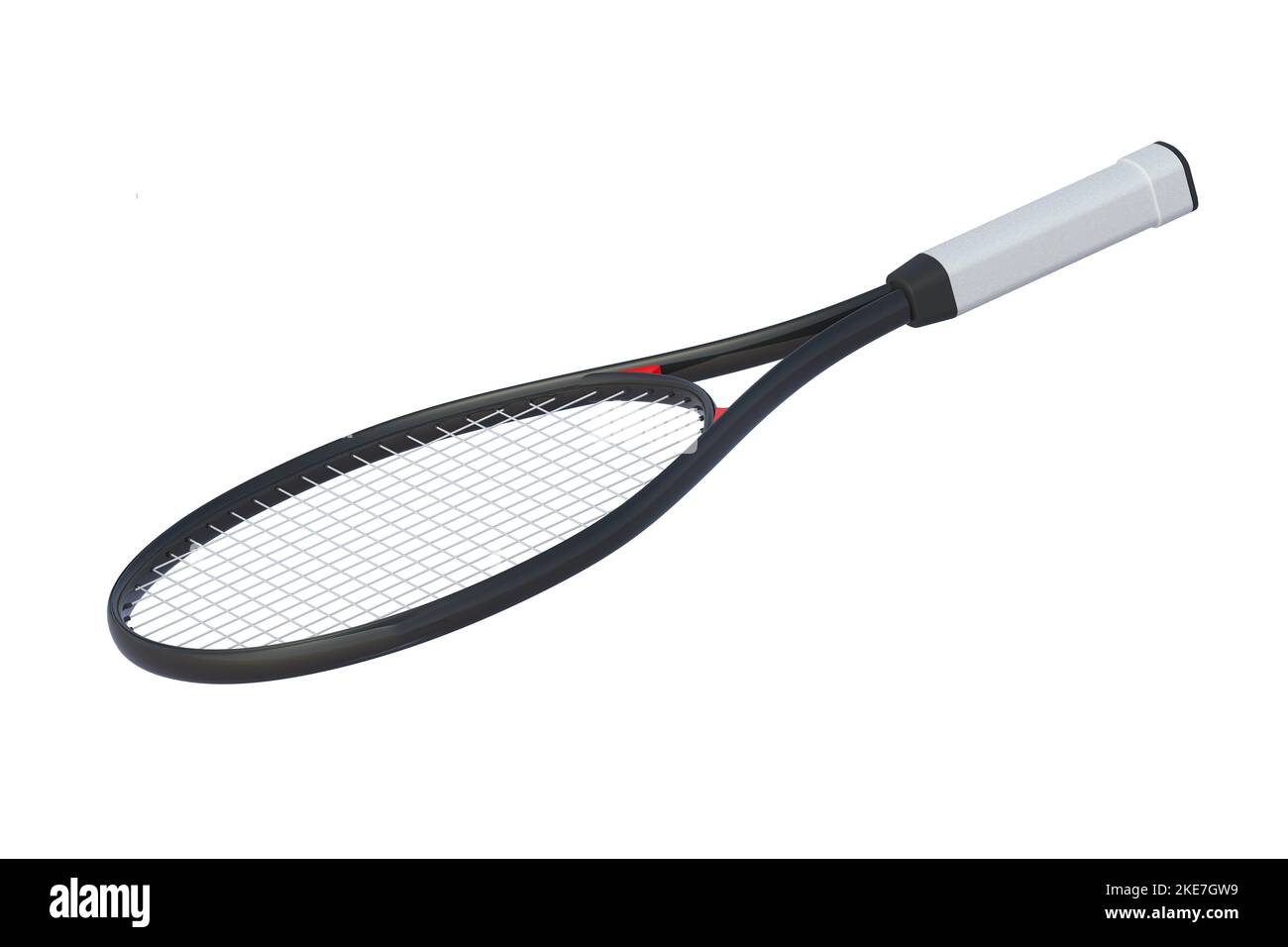 Tennis racquet isolated on white background. Sports equipments. 3d ...
