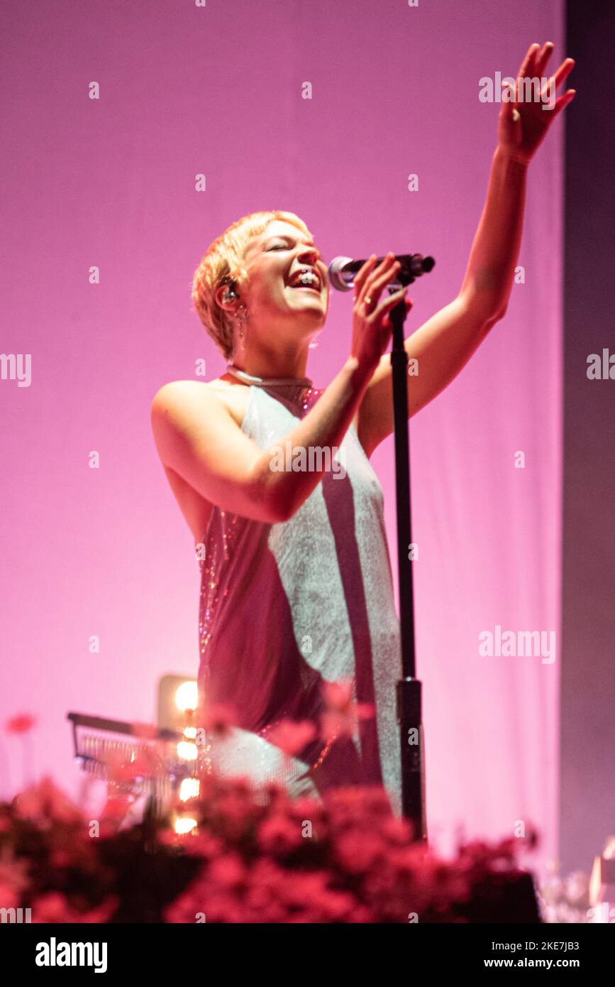 London. UK, 10/11/2022, Singer Maggie Rogers performs on stage during ...