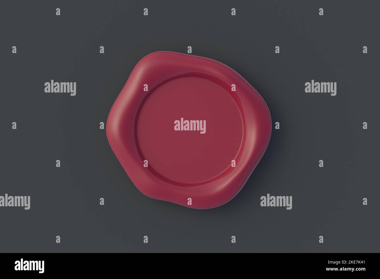 Blank seal wax stamp on black background. Top view. Copy space. 3d ...