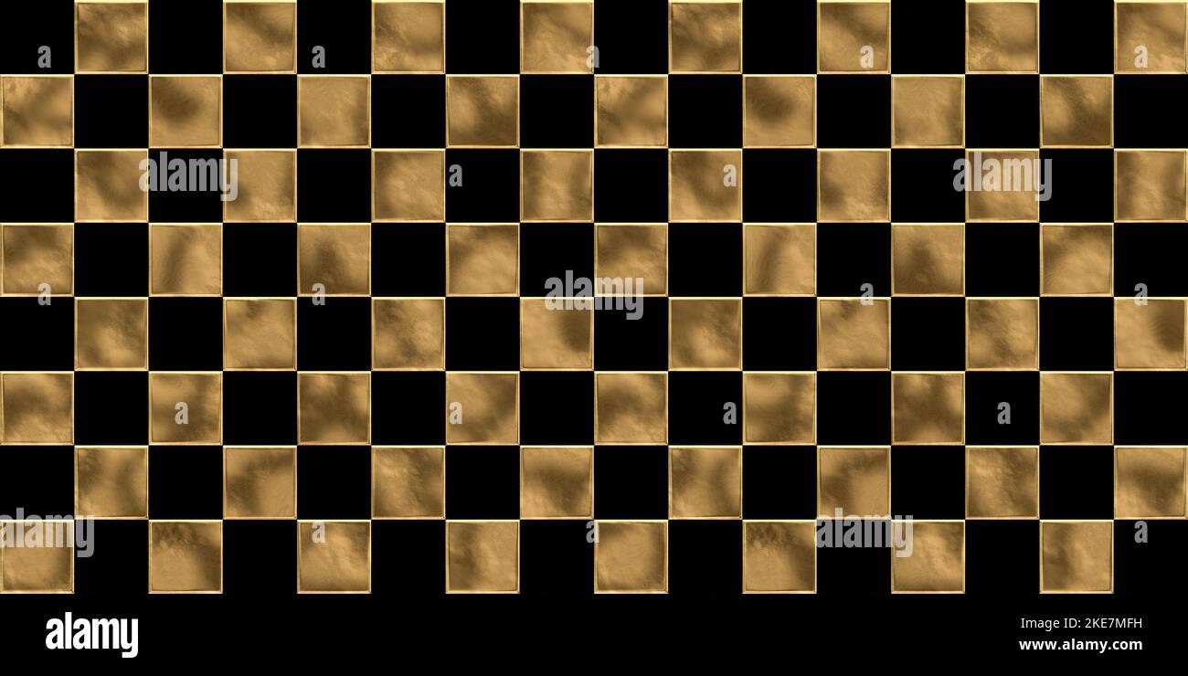 Seamless golden checker or chessboard square pattern. Vintage abstract ...