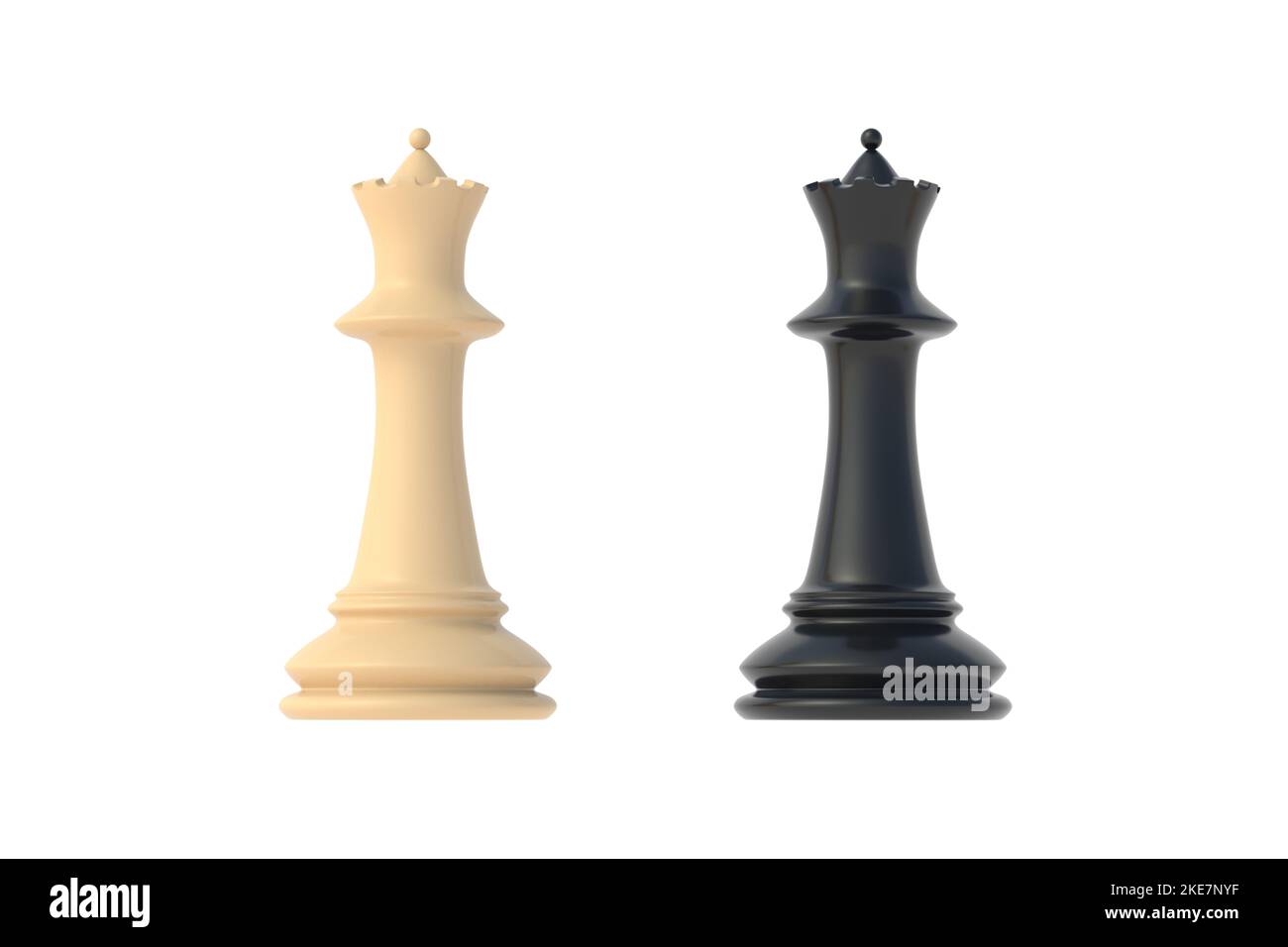 Chess figure queen isolated on white background. 3d render Stock Photo ...