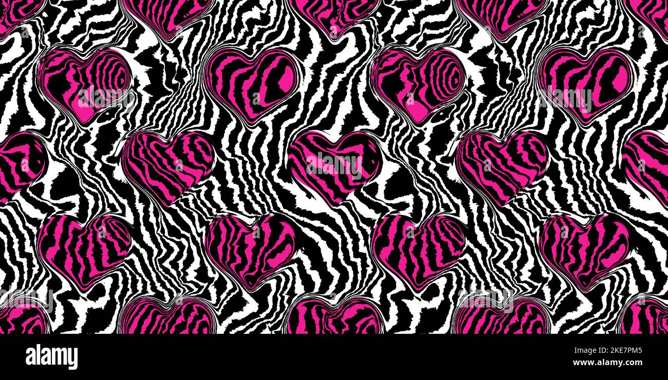 Pink Zebra Heart Background
