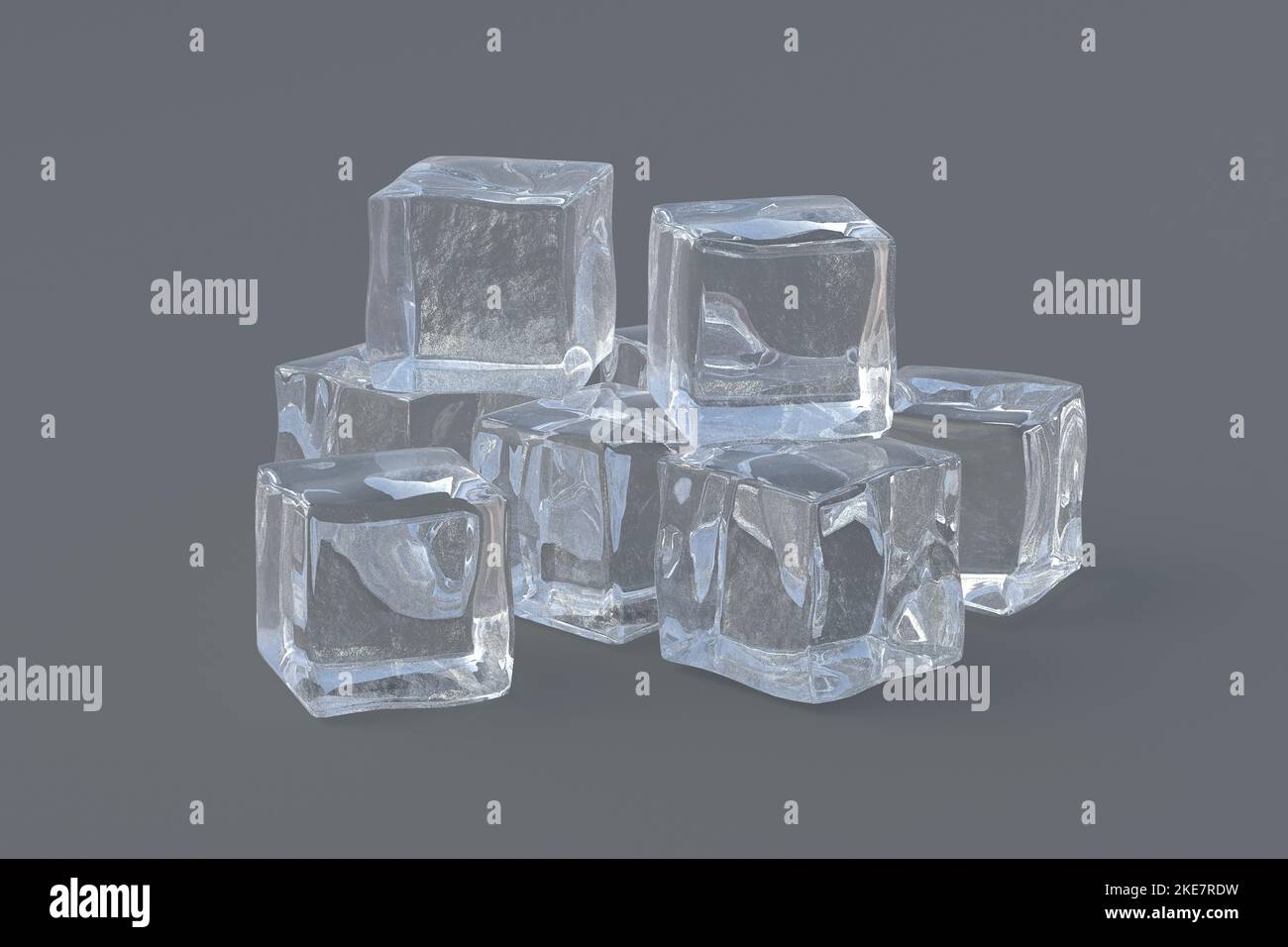 Stack of ice cubes on gray background. Cold beverages. Refreshing ...