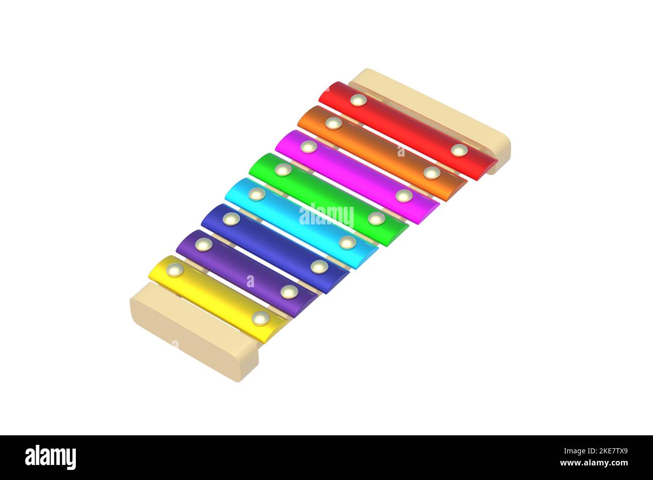 Colorful xylophone isolated on white background. 3d render Stock Photo ...