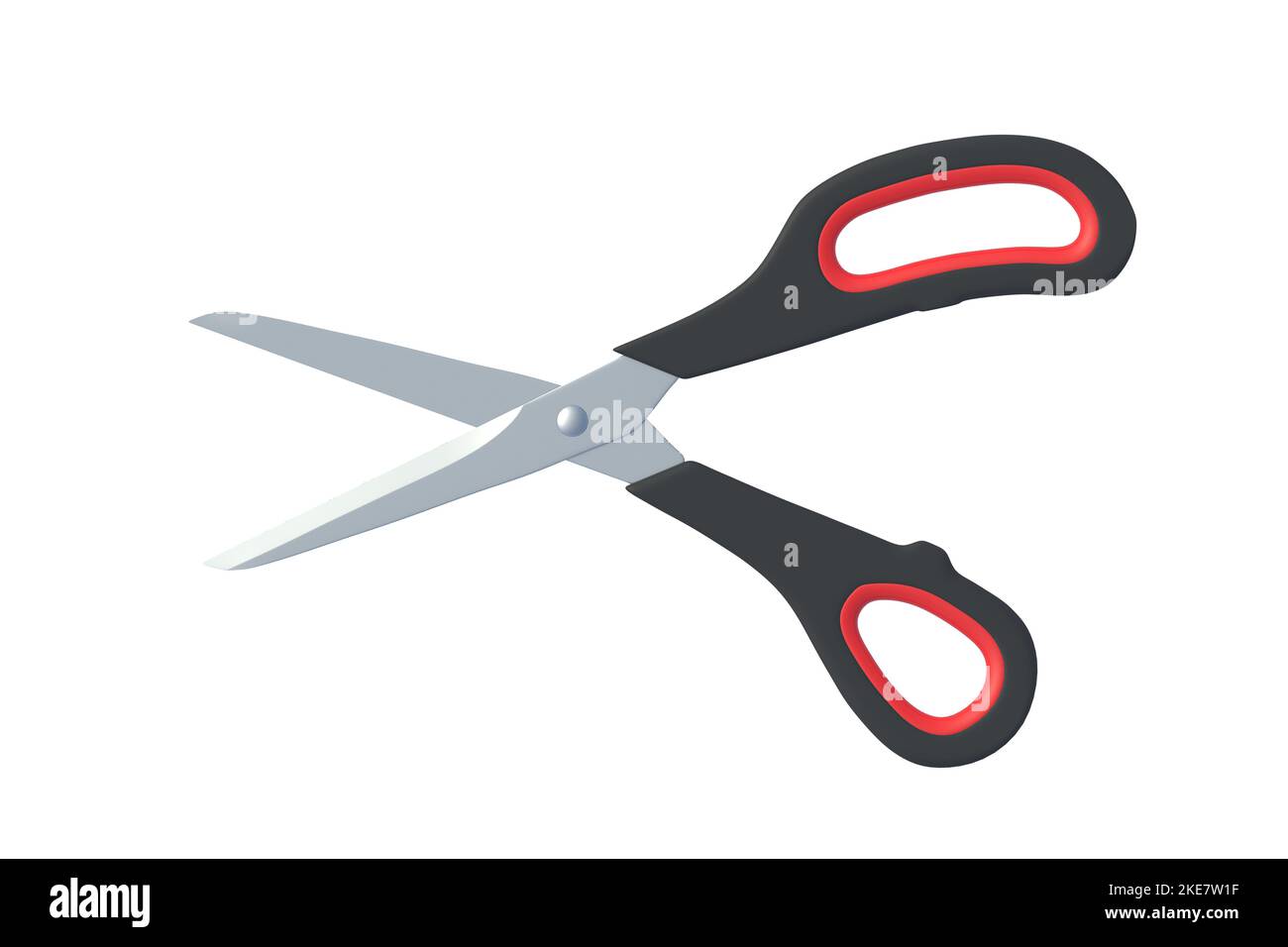 Opened scissors isolated on white background. 3d render Stock Photo - Alamy