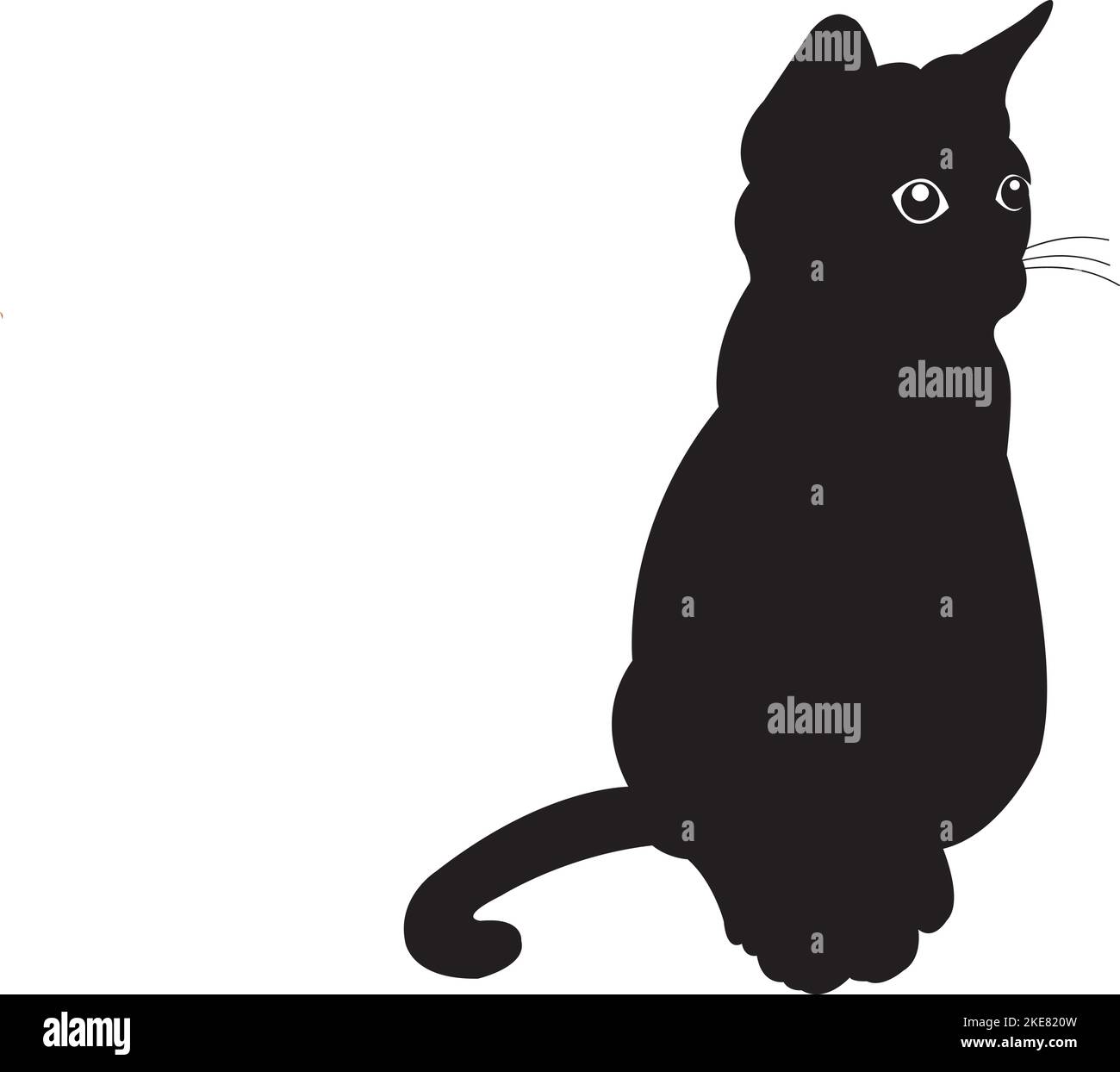 A cat silhouette isolated on a white background Stock Vector Image ...