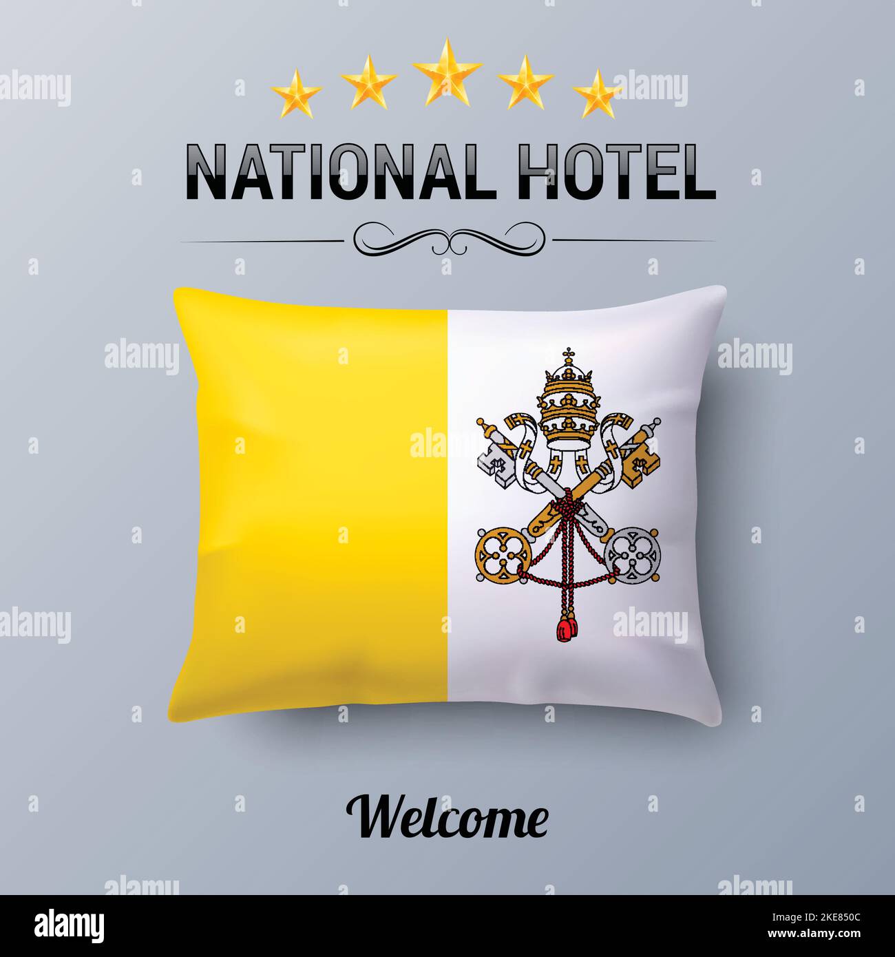 Realistic Pillow and Flag of Vatican City as Symbol National Hotel ...