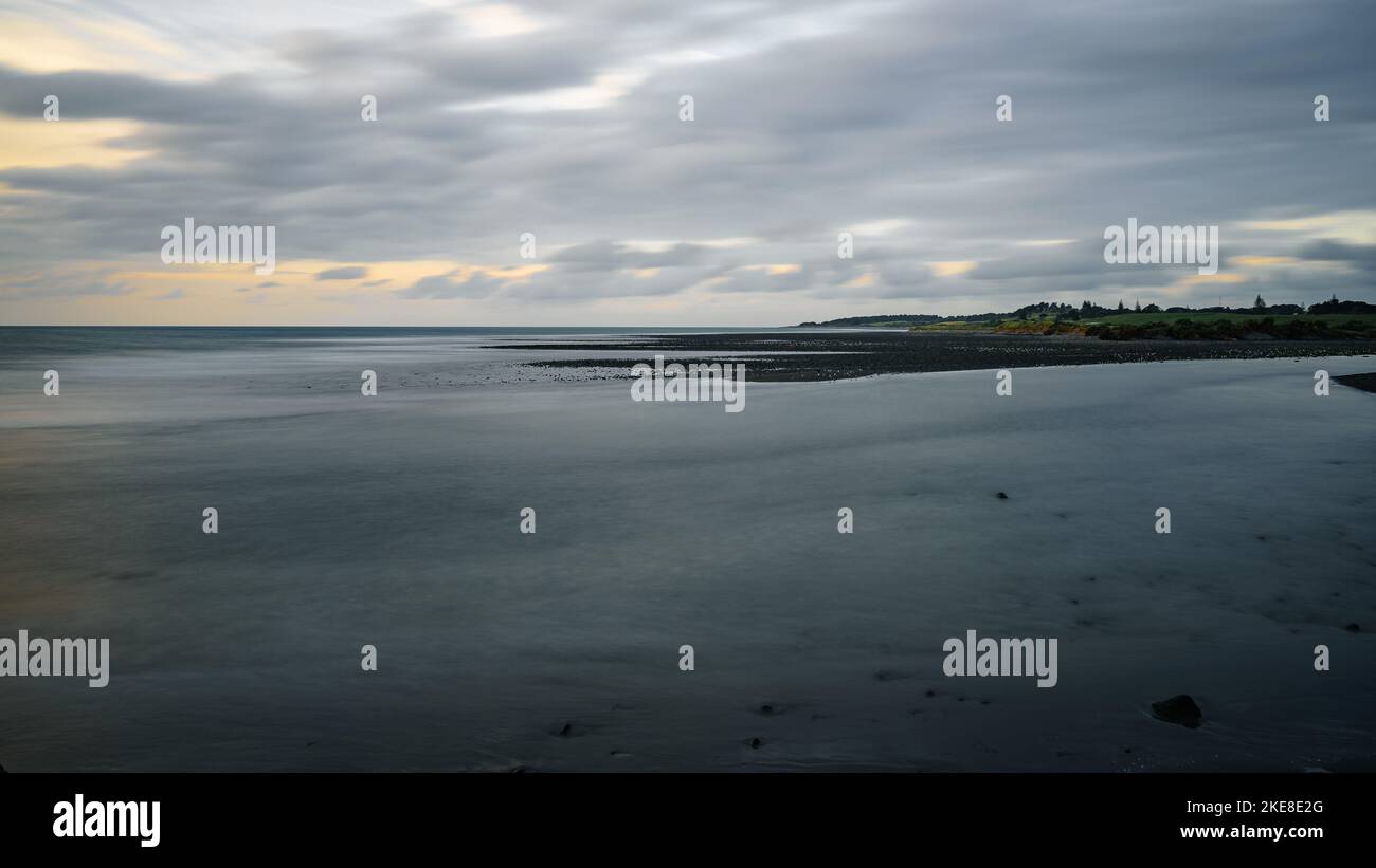 A beautiful view of the Bell block beach in Taranaki, New Zealand Stock ...