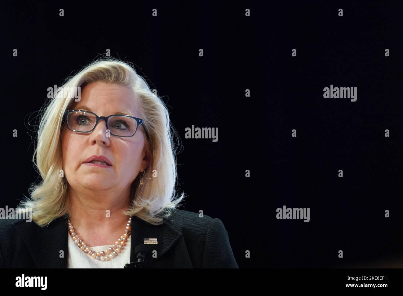 New York, NY, USA. 10th Nov, 2022. Congresswoman LIZ CHENEY speaks at ...