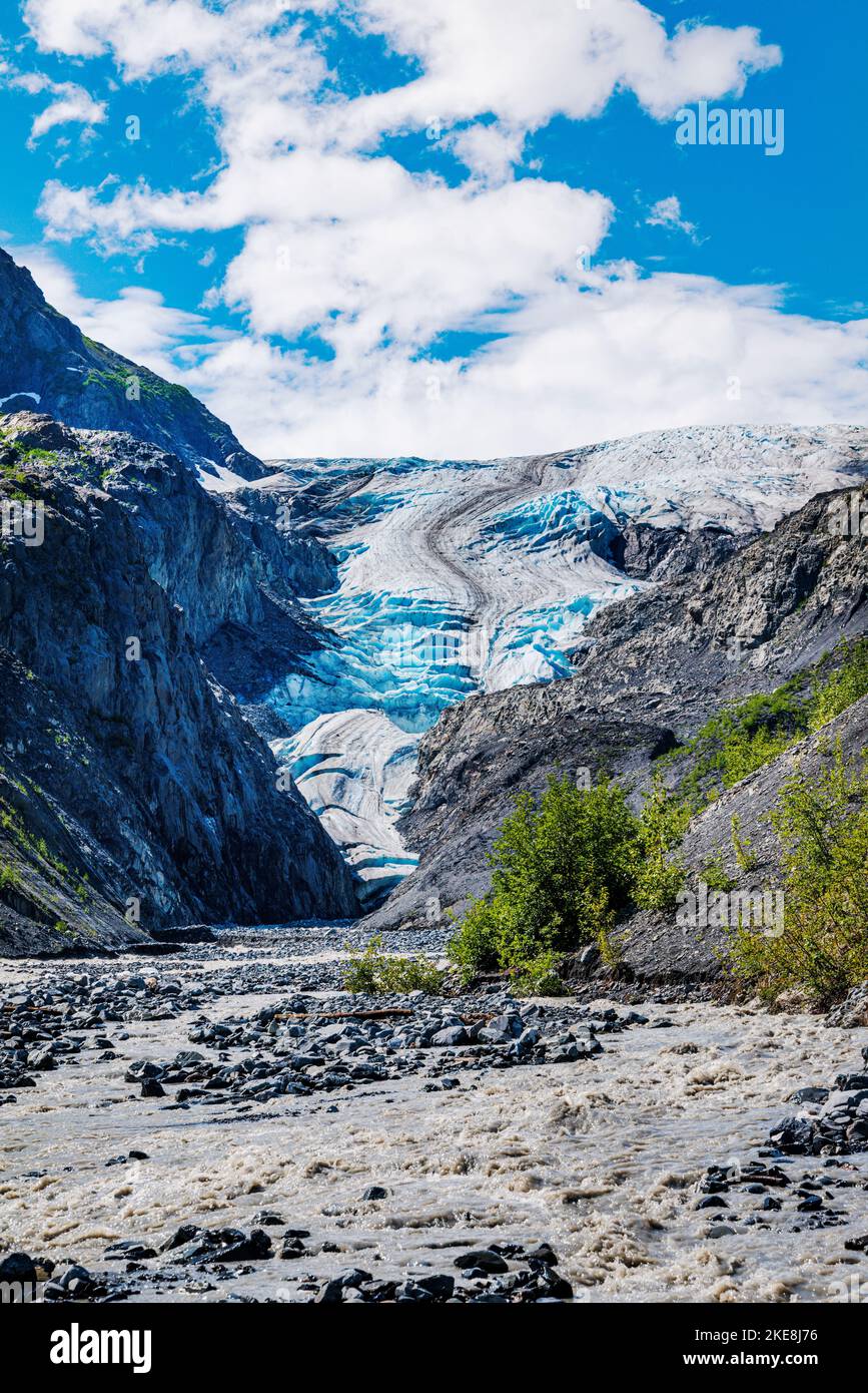 Exit Glacier; Resurrection River; Kenai Mountains; Kenai Fjords National Park; near Seward ...