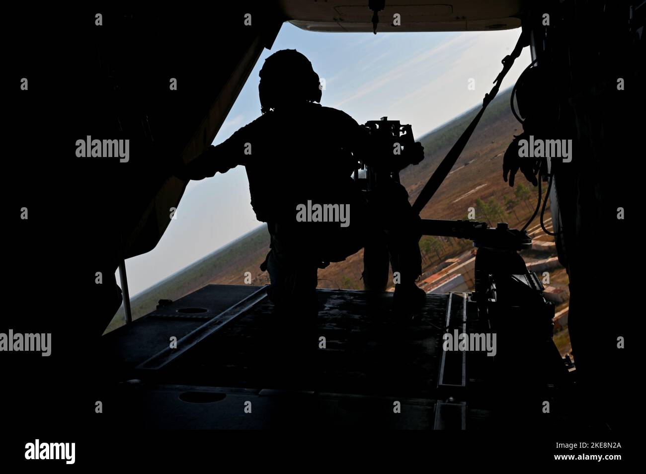 A special mission aviator from the 1st Special Operations Wing mans a ...