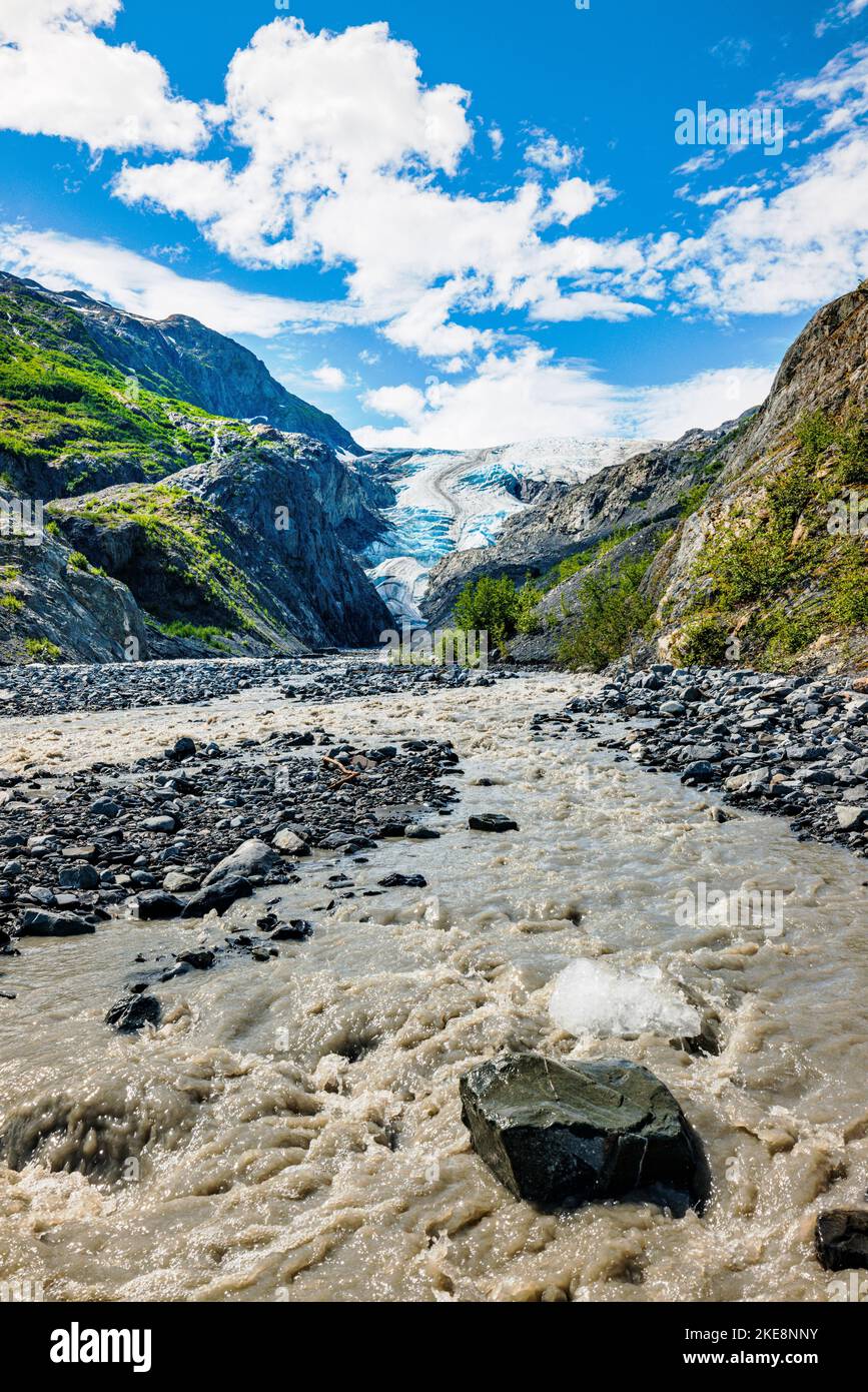 Exit Glacier; Resurrection River; Kenai Mountains; Kenai Fjords National Park; near Seward ...